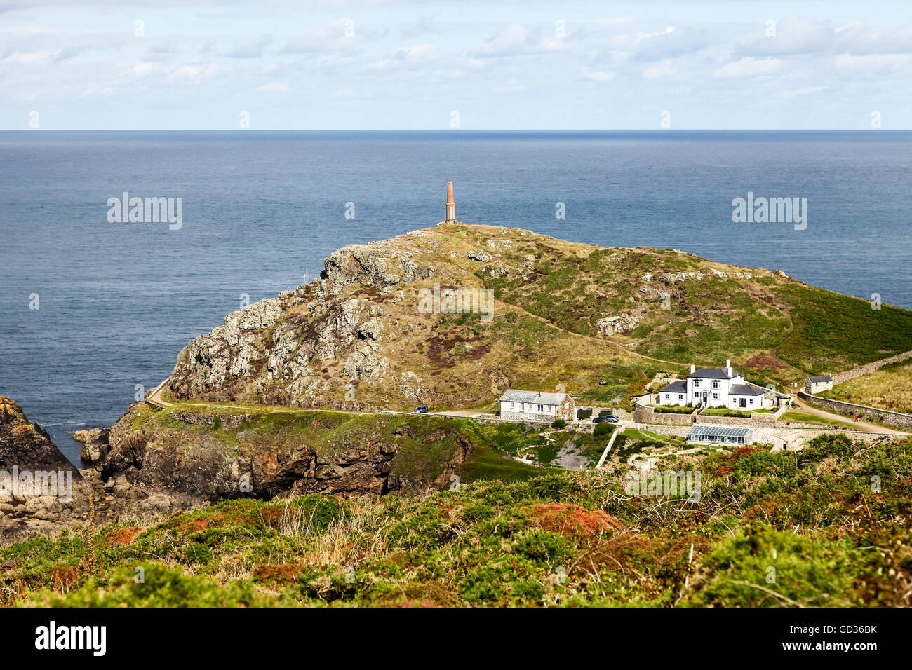 The headland at Cape Cornwall, Cornwall, South West England, UK Stock ...