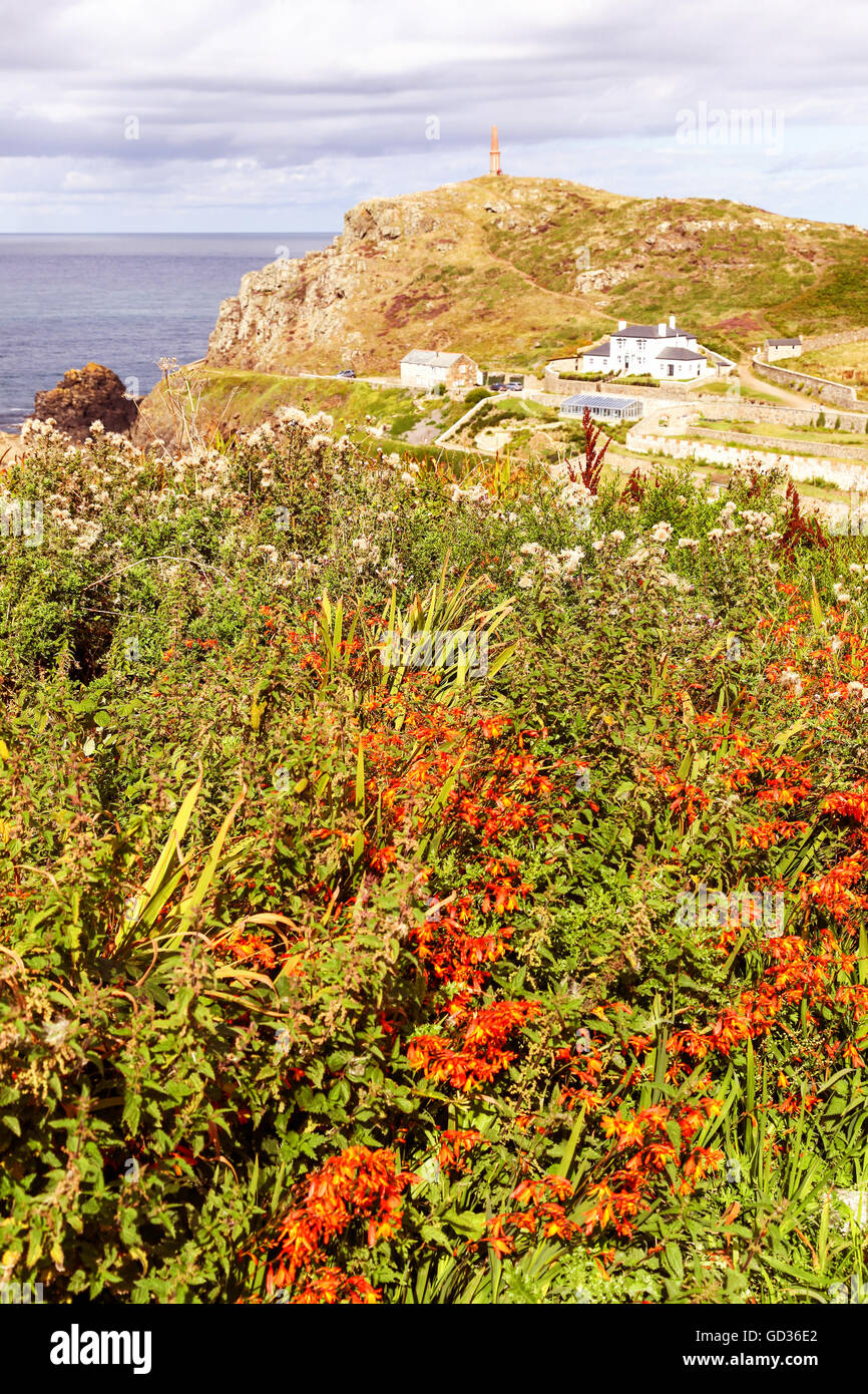 The headland at Cape Cornwall, Cornwall, South West England, UK Stock ...