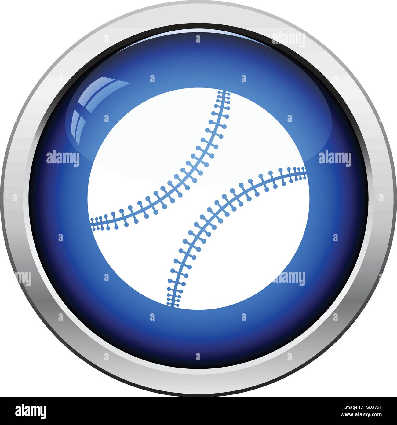 Baseball ball icon. Glossy button design. Vector illustration Stock ...