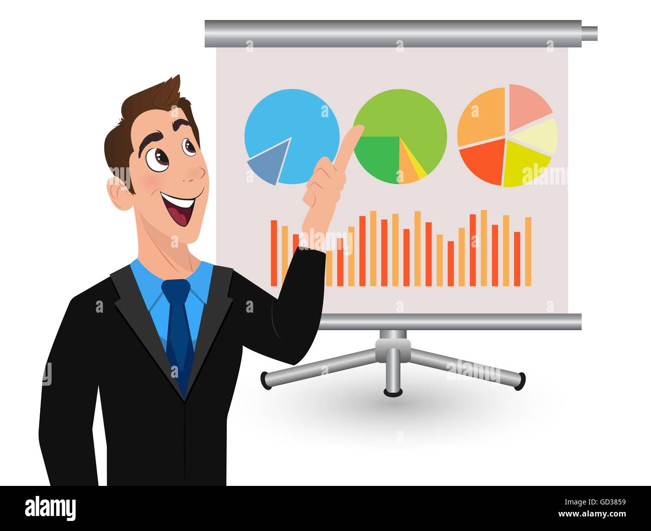 Businessman presentation projection Stock Vector Images - Alamy