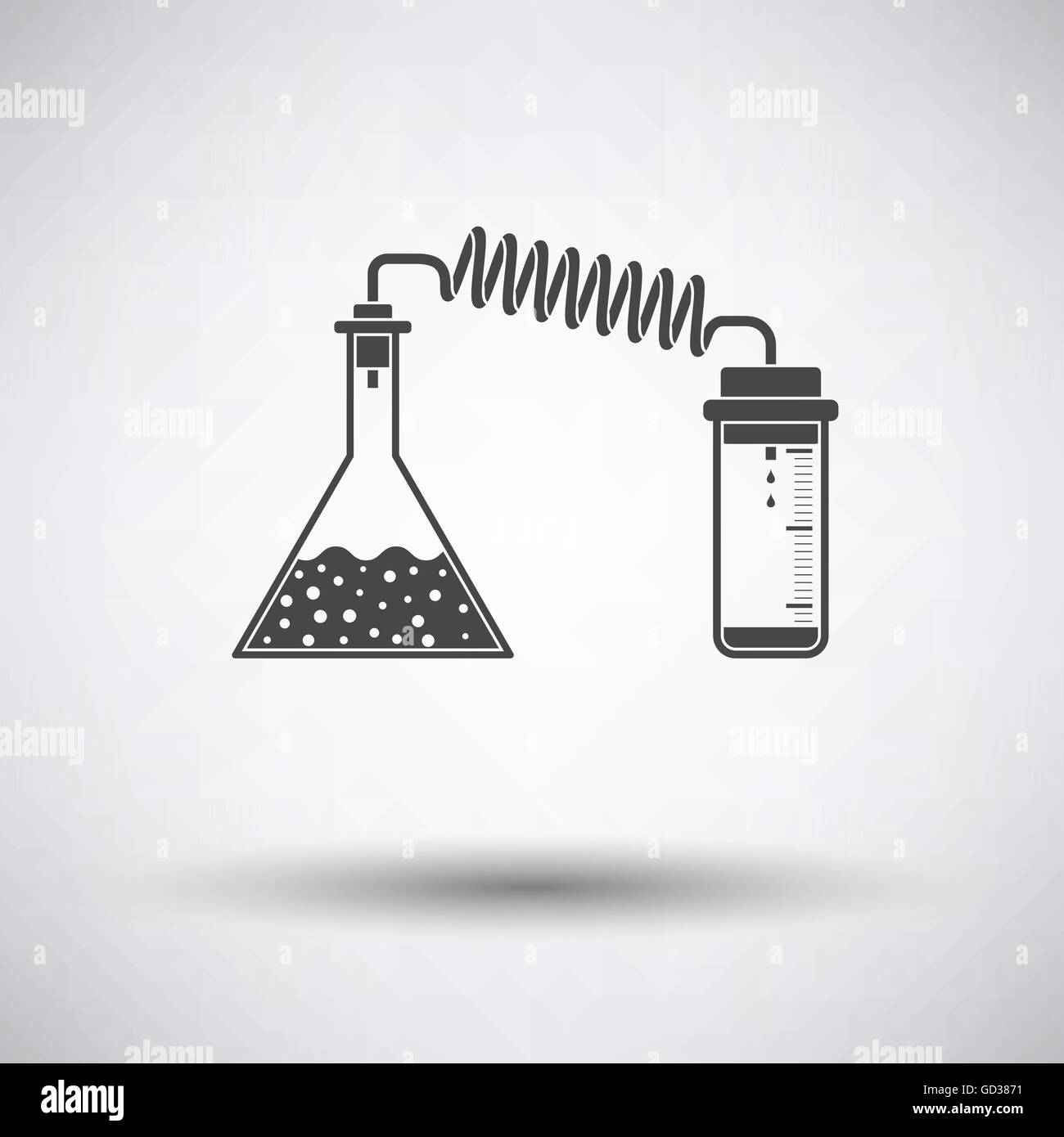 Icon of chemistry reaction with two flask Stock Vector Image & Art - Alamy