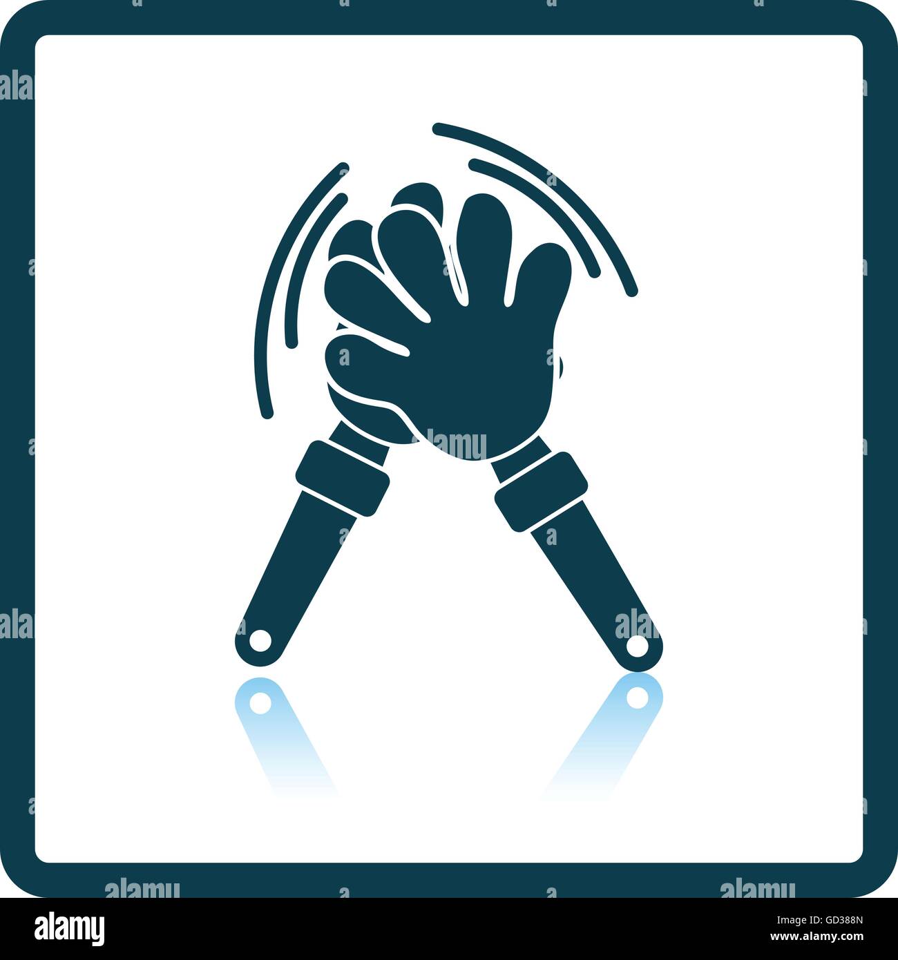 Football fans clap hand toy icon. Shadow reflection design. Vector ...