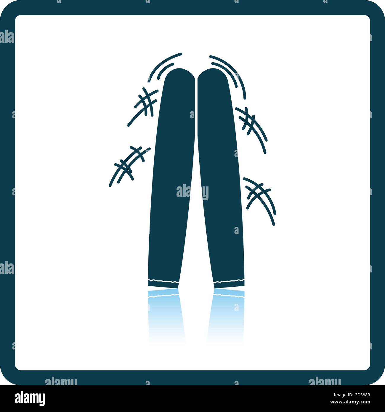 Football fans clapping sticks icon. Shadow reflection design. Vector ...