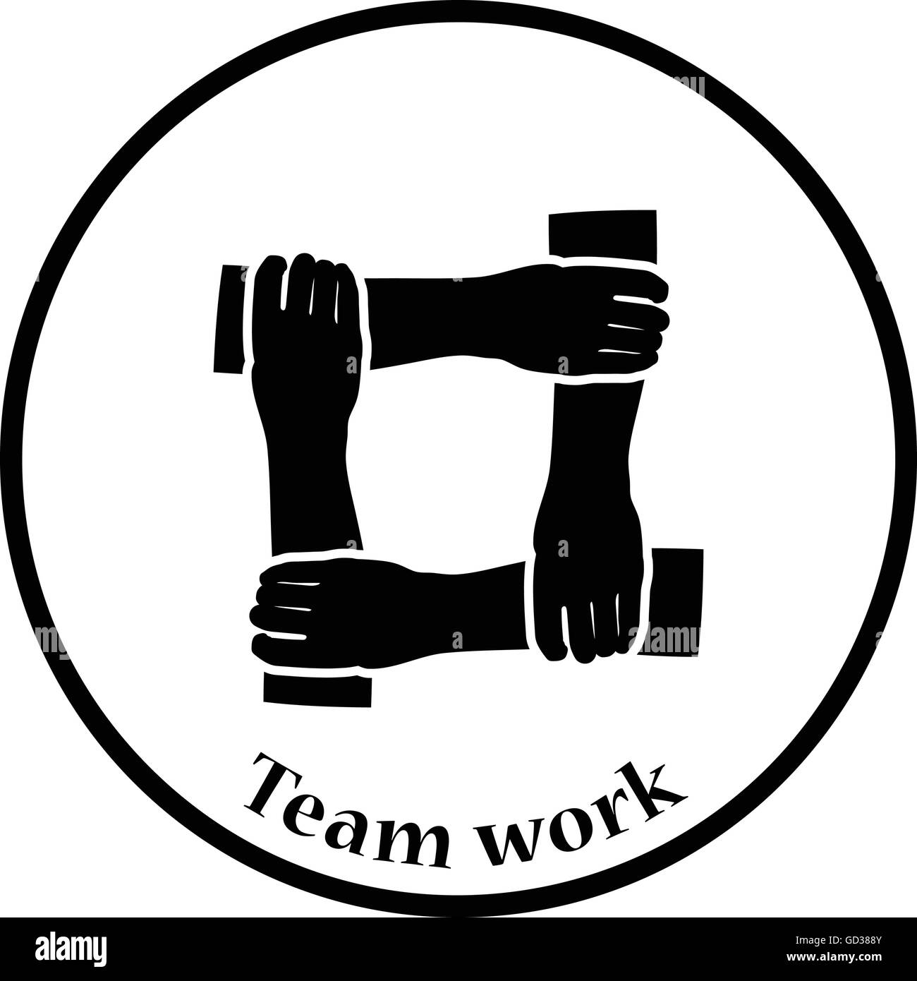Icon of Crossed hands. Thin circle design. Vector illustration Stock ...