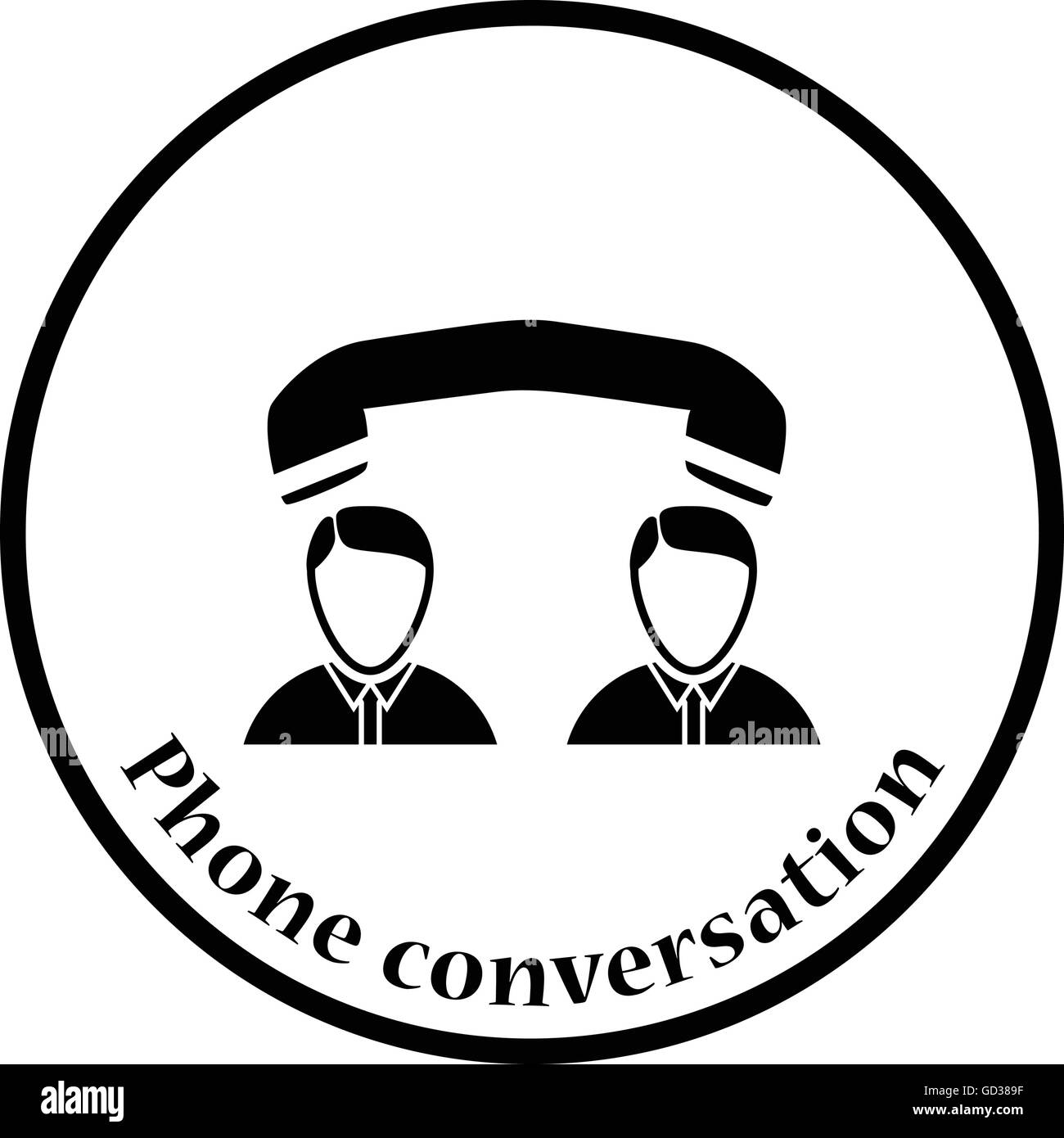 Icon of Telephone conversation. Thin circle design. Vector illustration ...