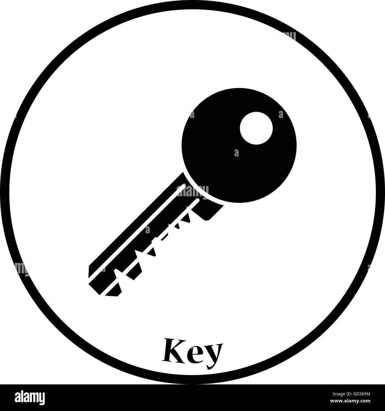 Icon of Key. Thin circle design. Vector illustration Stock Vector Image ...