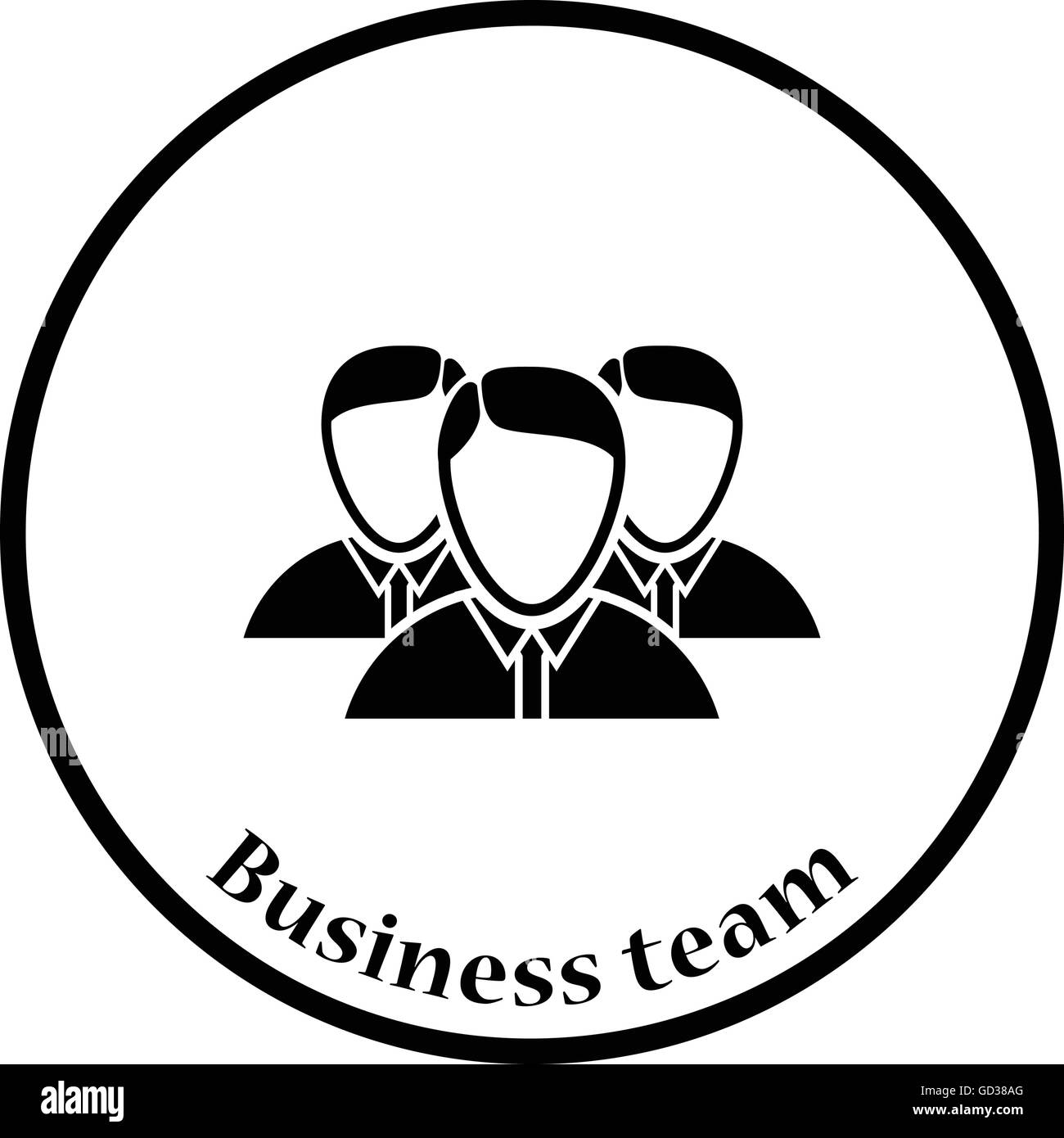 Business team icon. Thin circle design. Vector illustration Stock ...