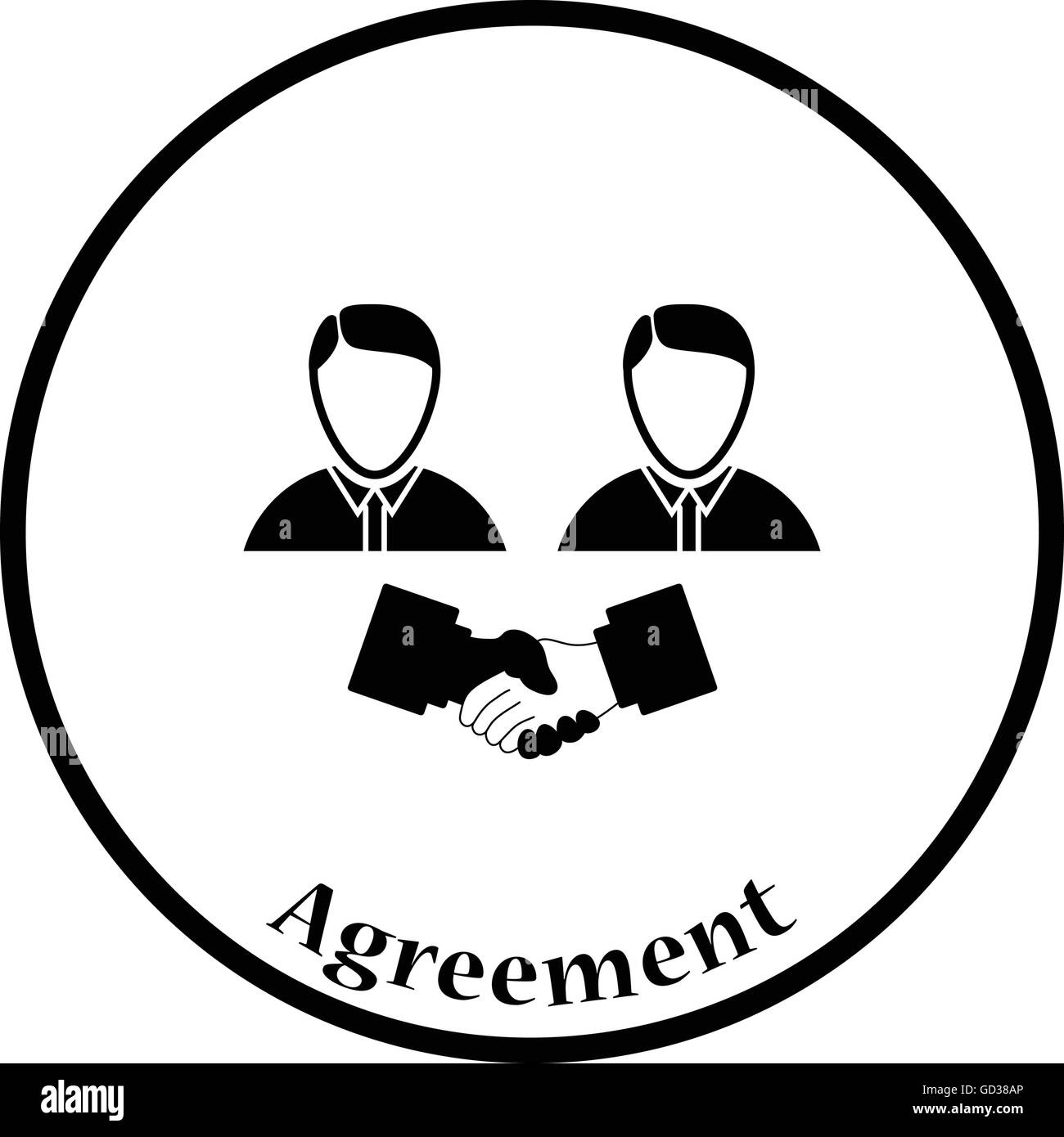 Handshake circle illustration Black and White Stock Photos & Images - Alamy