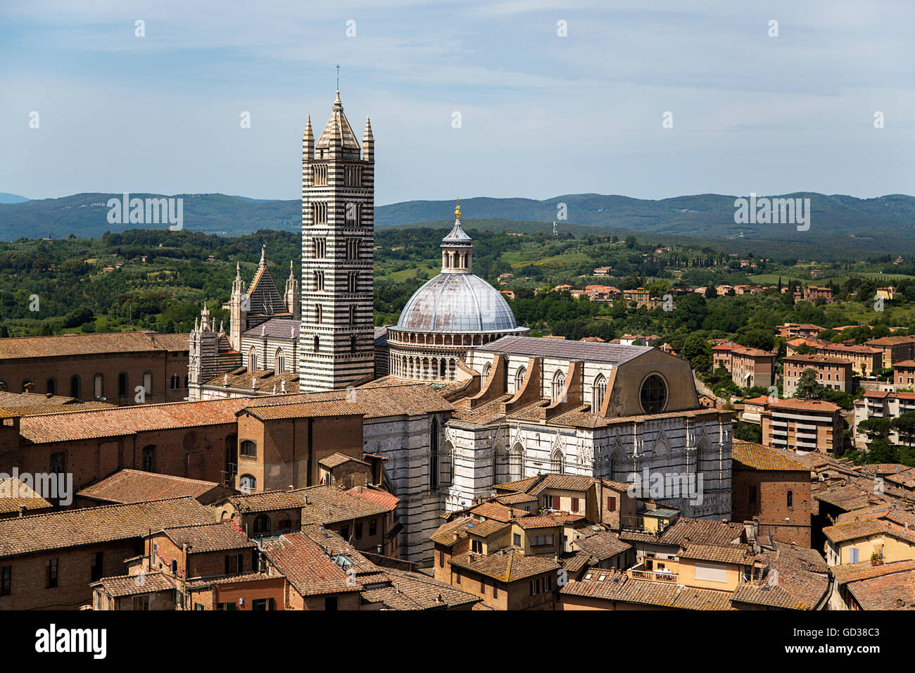 Aerial view at town Siena in Italy Stock Photo - Alamy