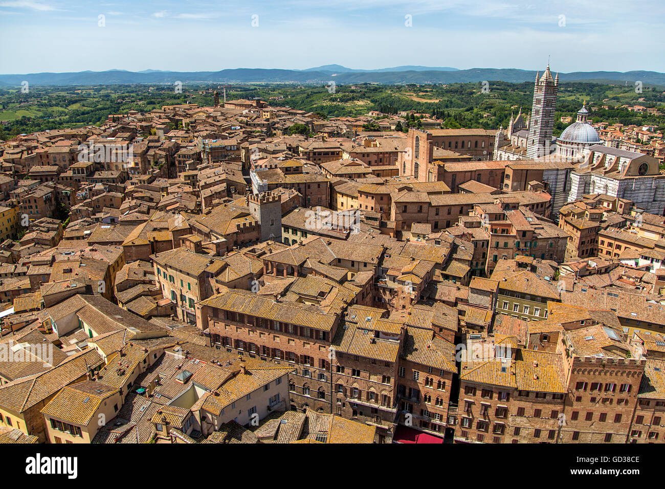 Aerial view at town Siena in Italy Stock Photo - Alamy