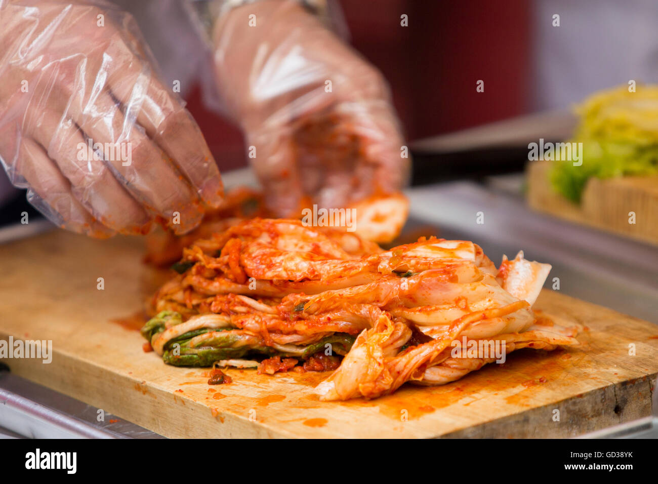Preparing kimchi hi-res stock photography and images - Alamy
