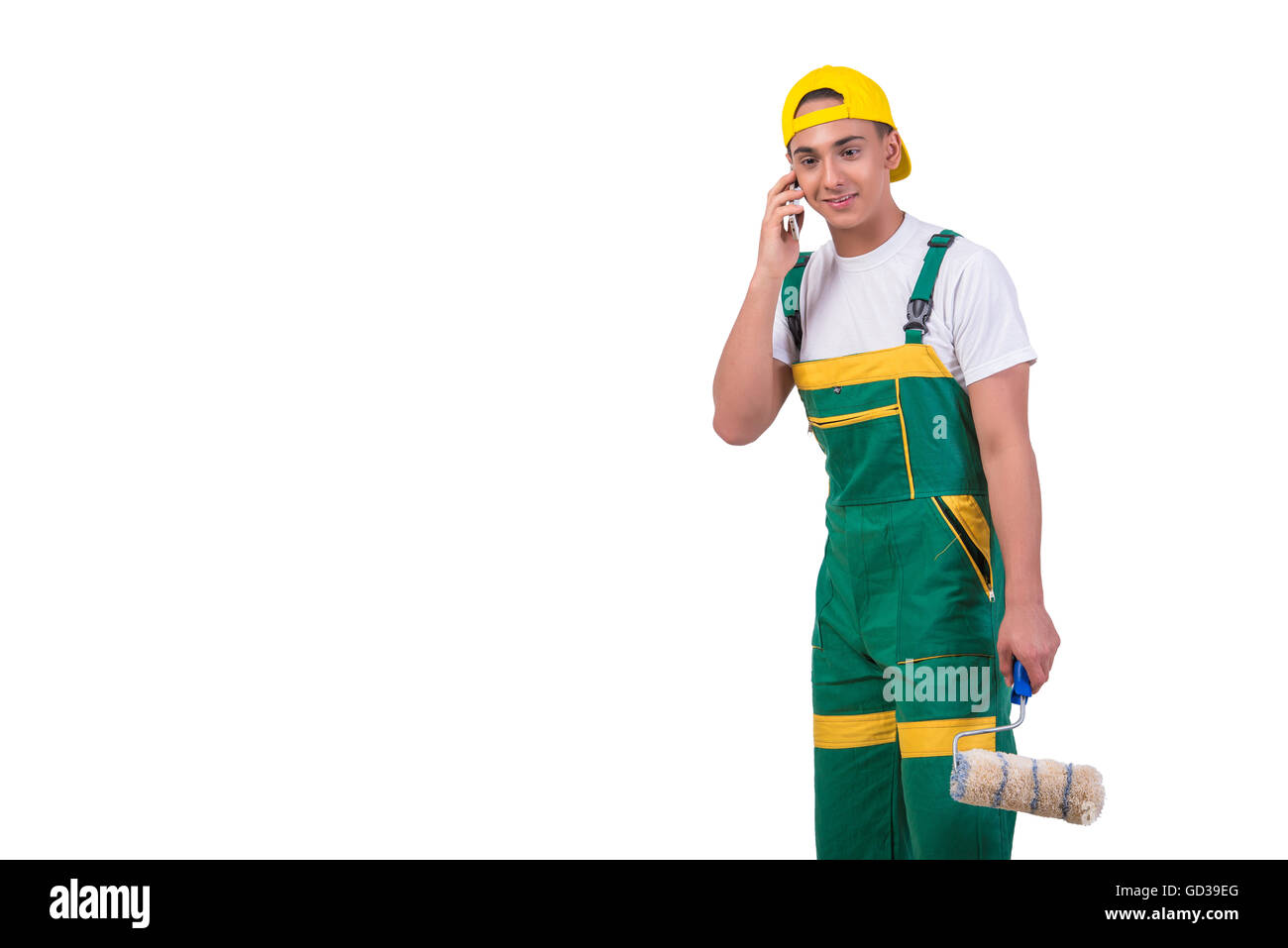 Man talking on phone at home Cut Out Stock Images & Pictures - Alamy