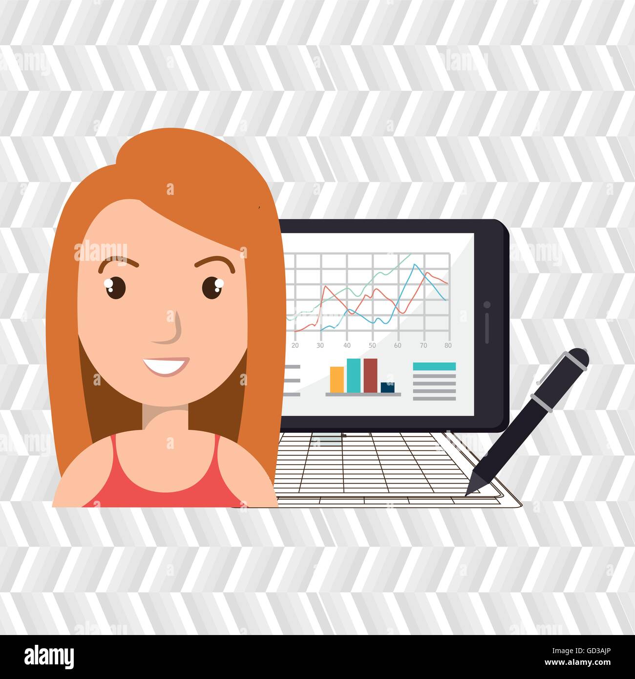 woman with pc isolated icon design Stock Vector Image & Art - Alamy