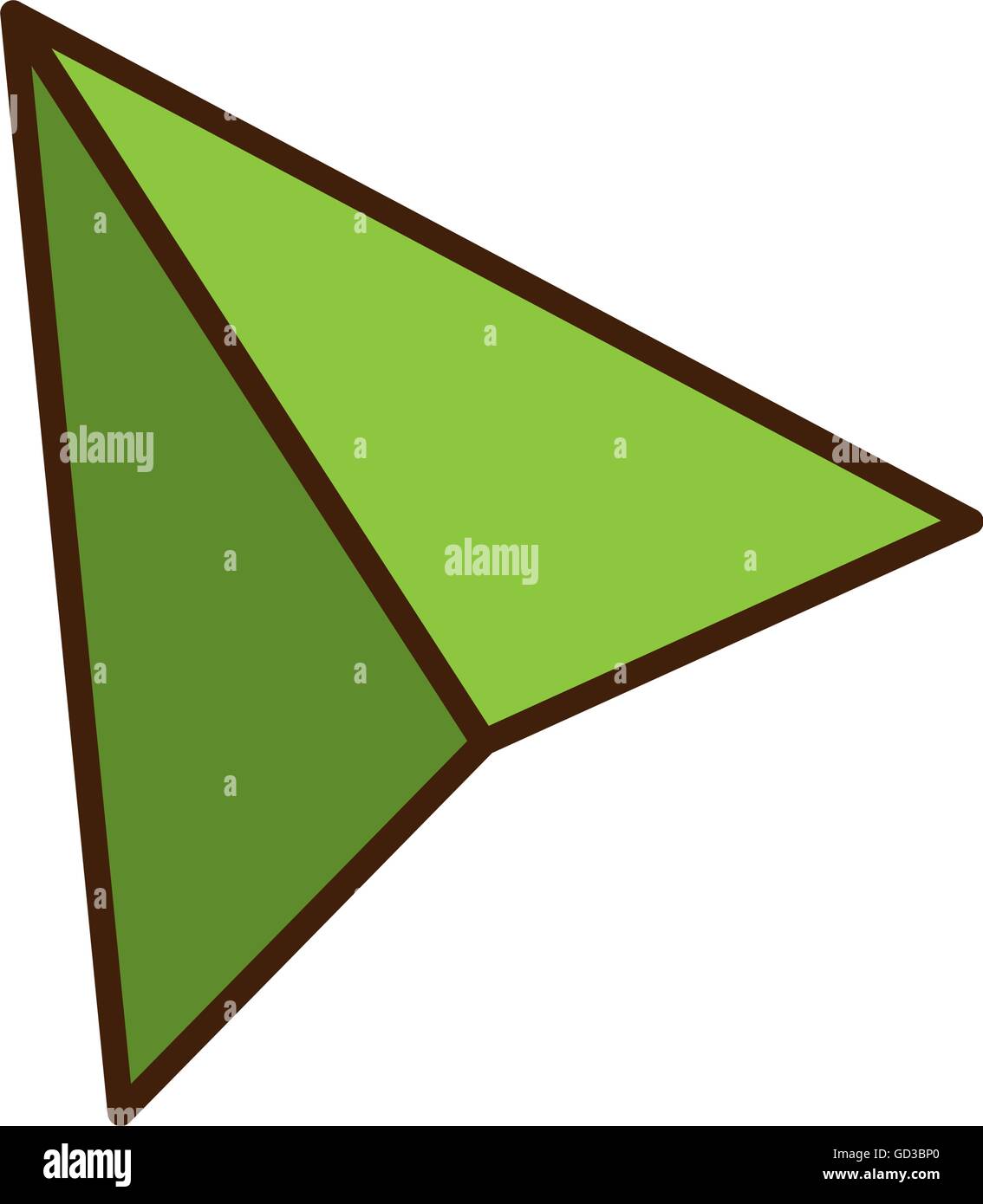 Green paper plane isolated flat icon, vector illustration graphi Stock ...