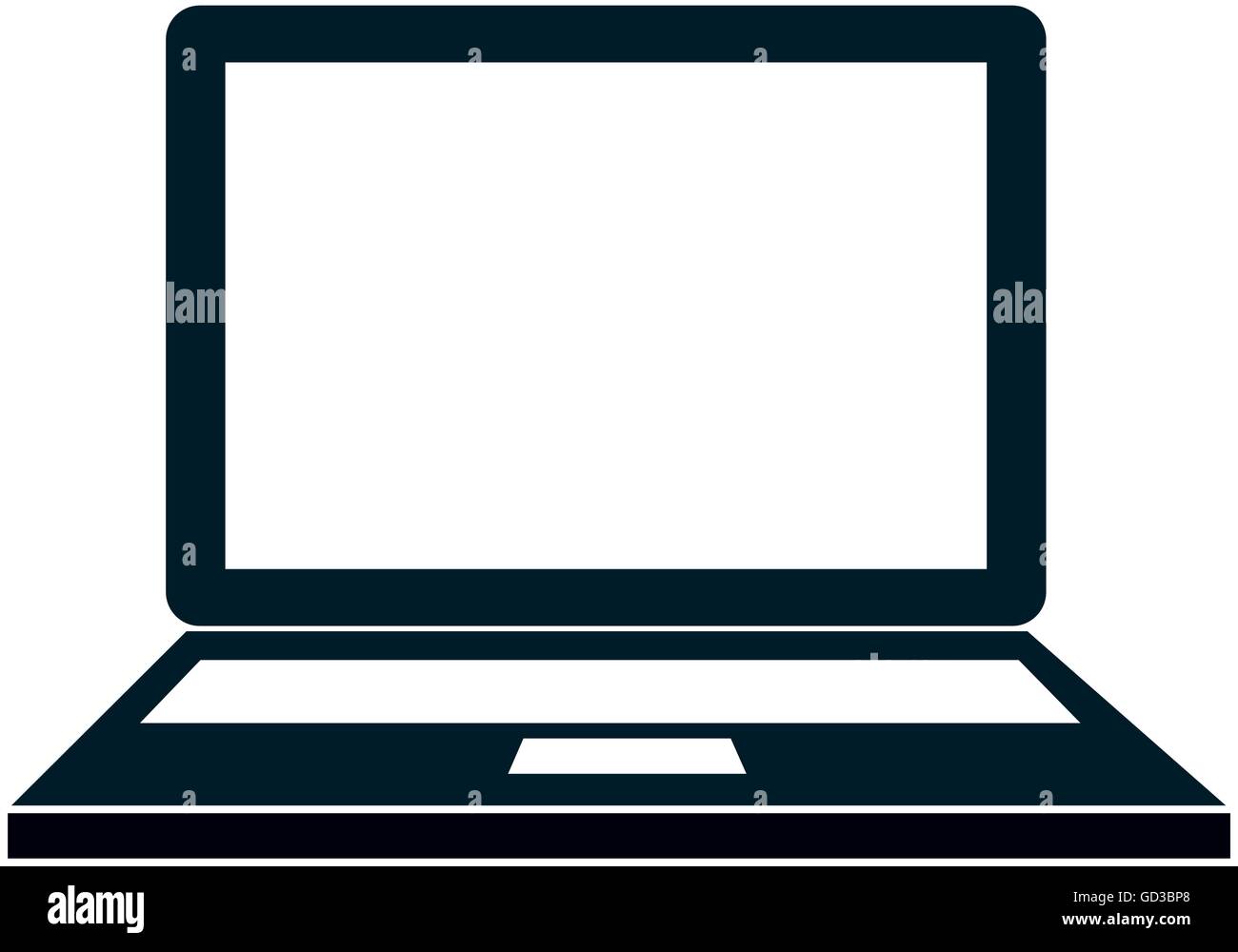 Personal computer laptop blak and white icon Stock Vector Image & Art ...