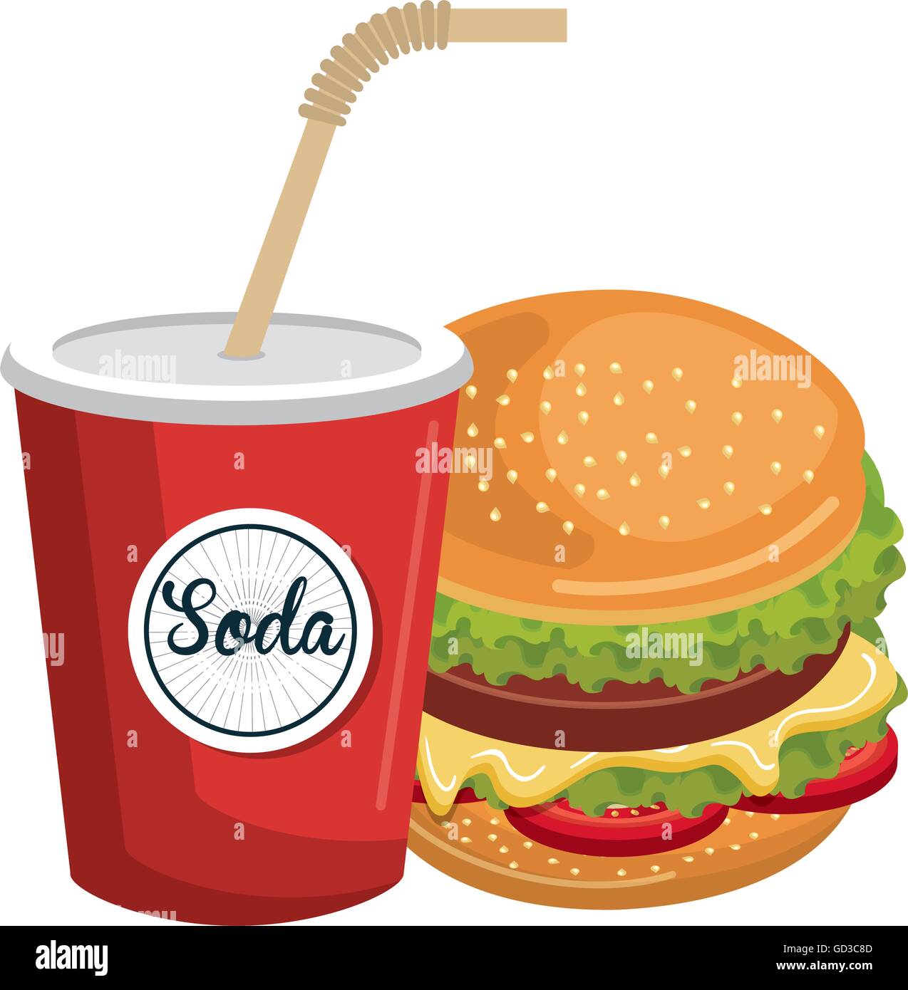 Delicious fast food theme design icon Stock Vector Image & Art - Alamy