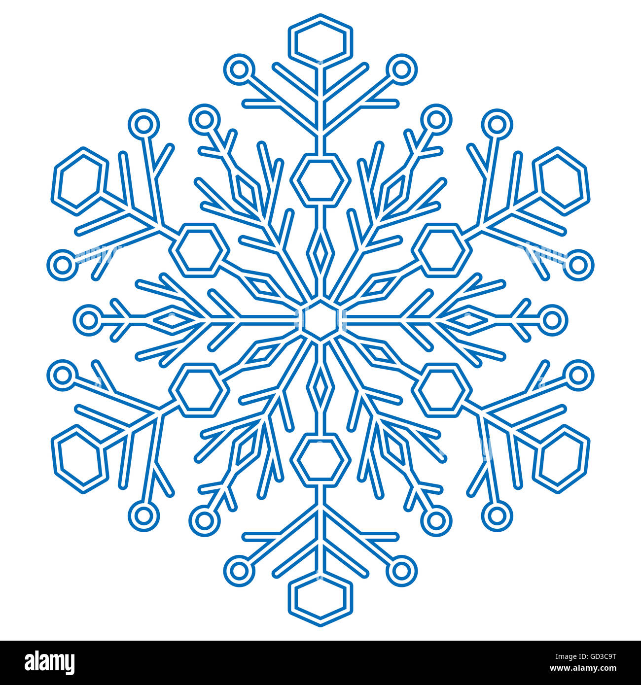 Pretty Round Snowflake Stock Photo - Alamy