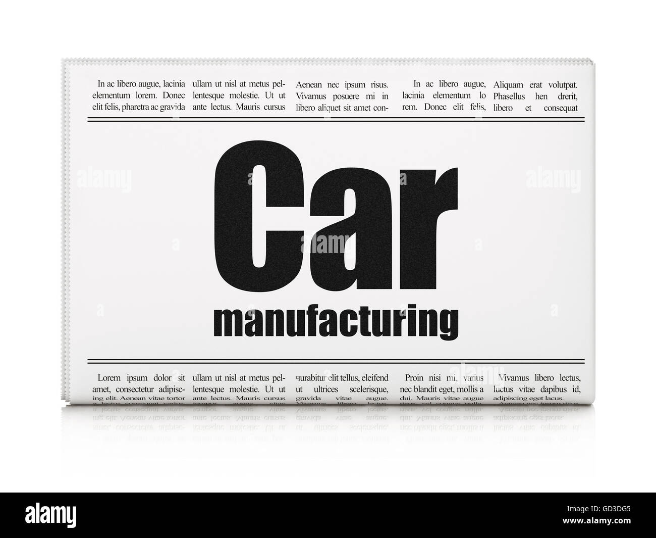 Manufacuring concept: newspaper headline Car Manufacturing Stock Photo ...