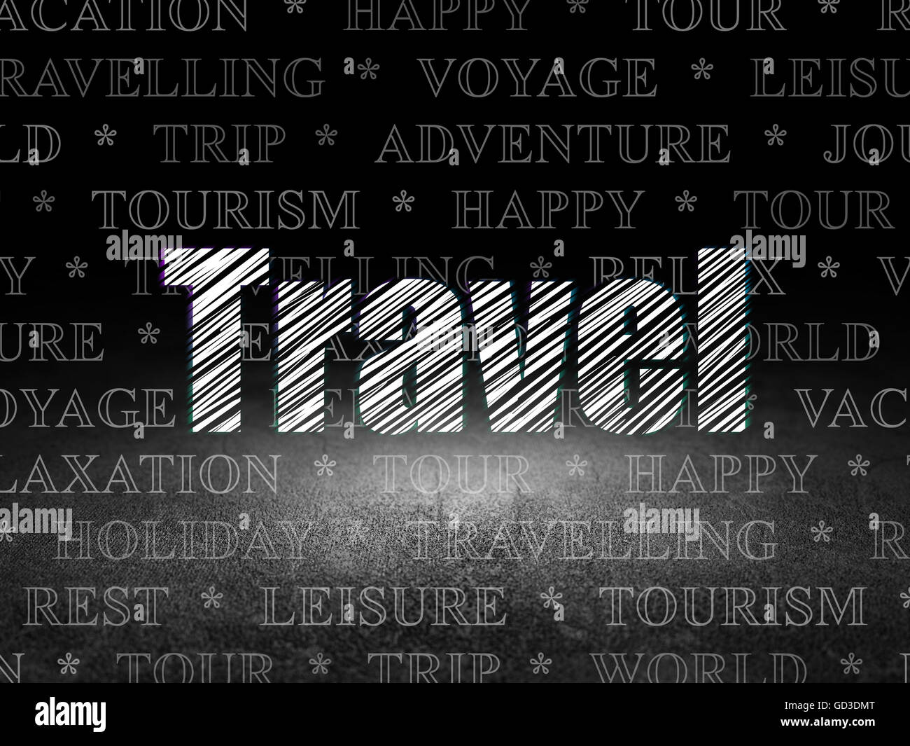 Travel concept: Travel in grunge dark room Stock Photo - Alamy