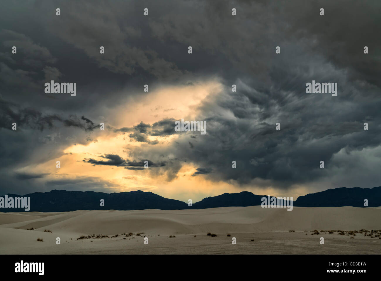 Threatening desert storm at dusk Stock Photo - Alamy