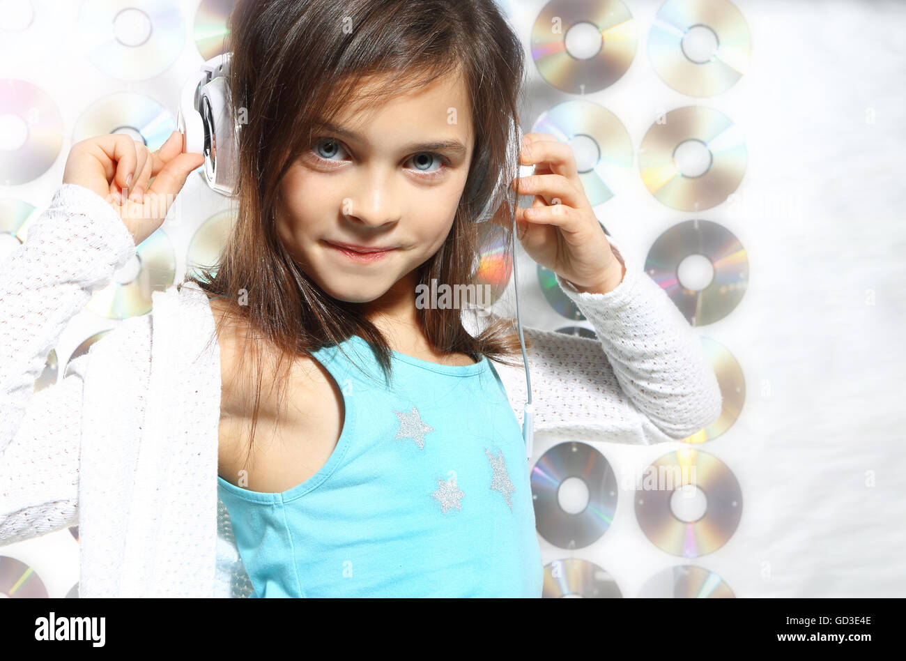 Child, teen, girl, singing into a microphone, a small singer Stock Photo - Alamy