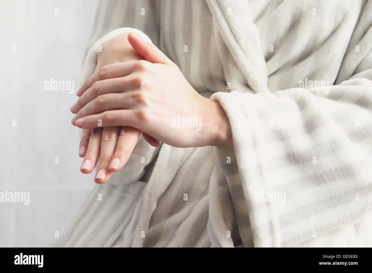 Close-up of female hands Stock Photo - Alamy