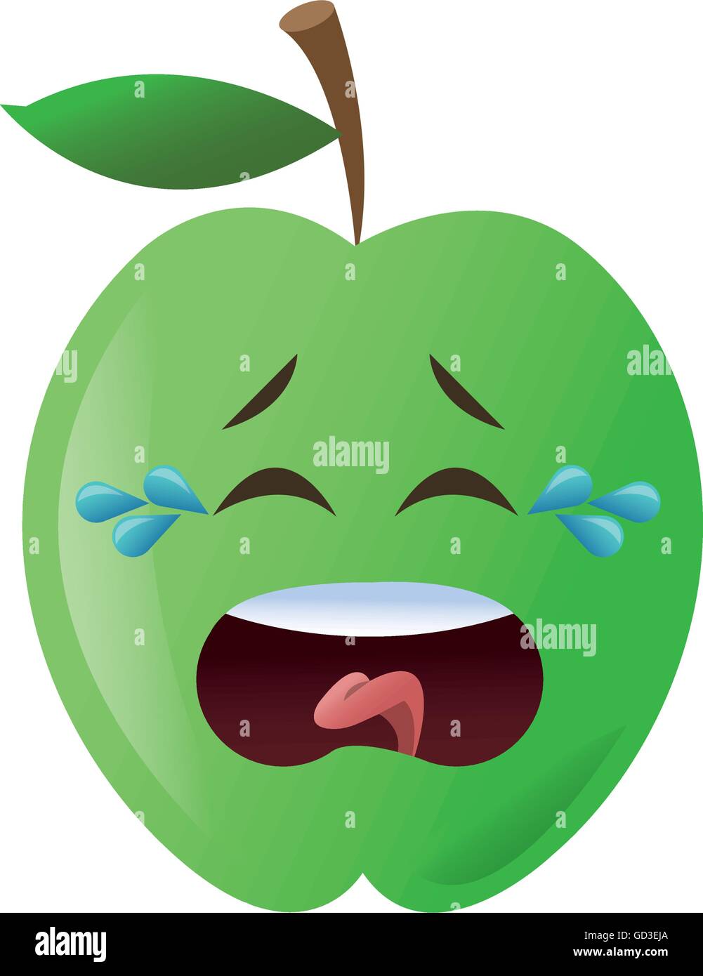 crying apple cartoon icon Stock Vector Image & Art - Alamy