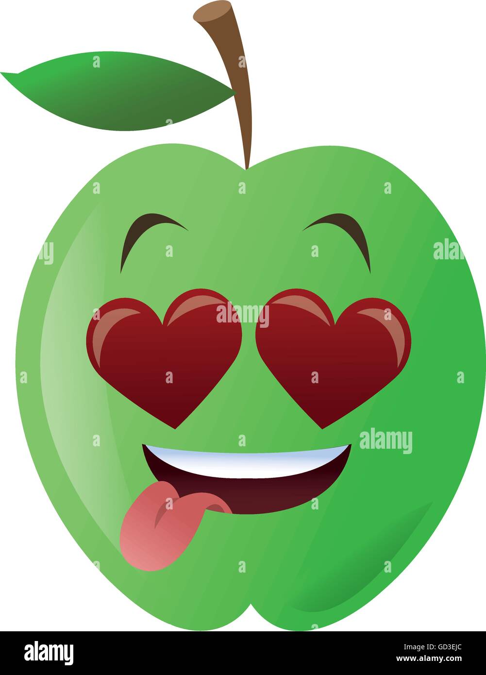heart eyes apple cartoon icon Stock Vector Image & Art - Alamy