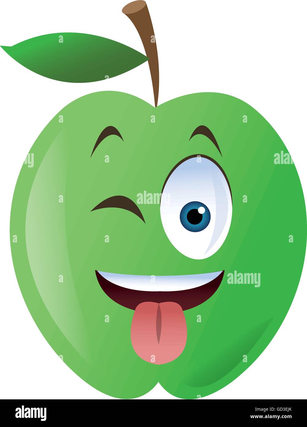 wink tongue out apple cartoon icon Stock Vector Image & Art - Alamy