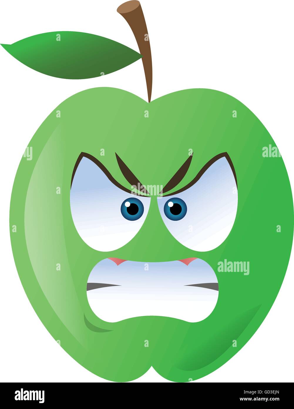 angry apple cartoon icon Stock Vector Image & Art - Alamy