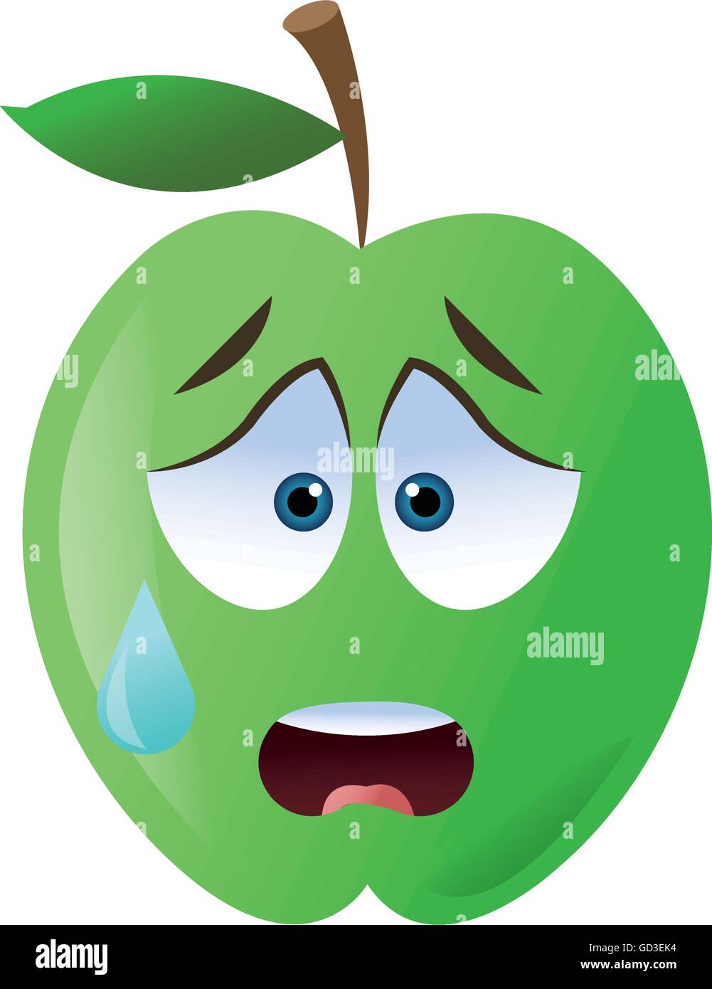 Cartoon character slice apple Stock Vector Images - Alamy