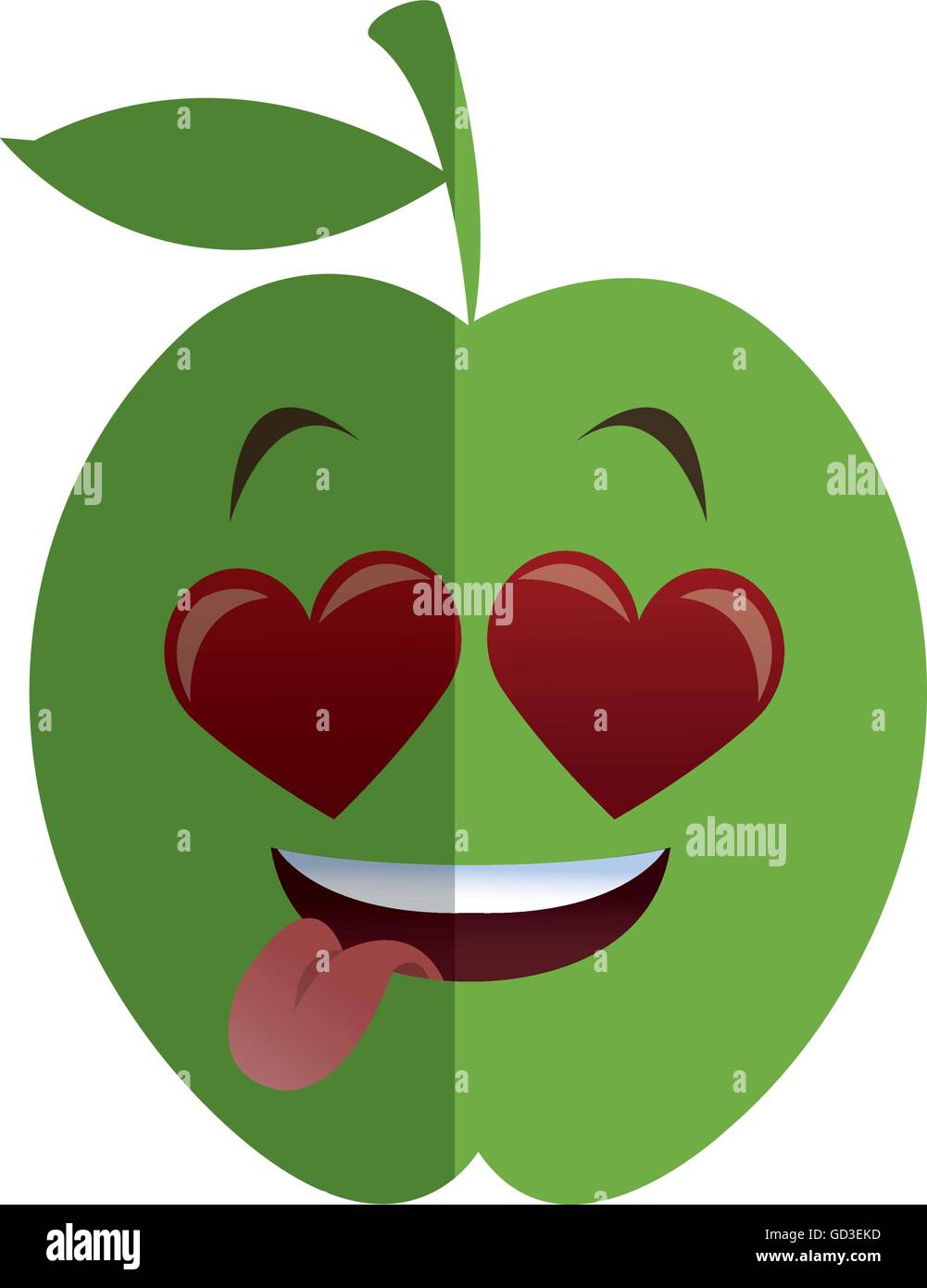 heart eyes apple cartoon icon Stock Vector Image & Art - Alamy