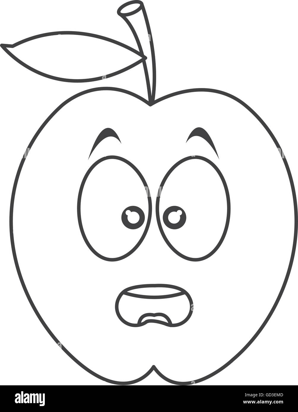 surprised apple cartoon icon Stock Vector Image & Art - Alamy