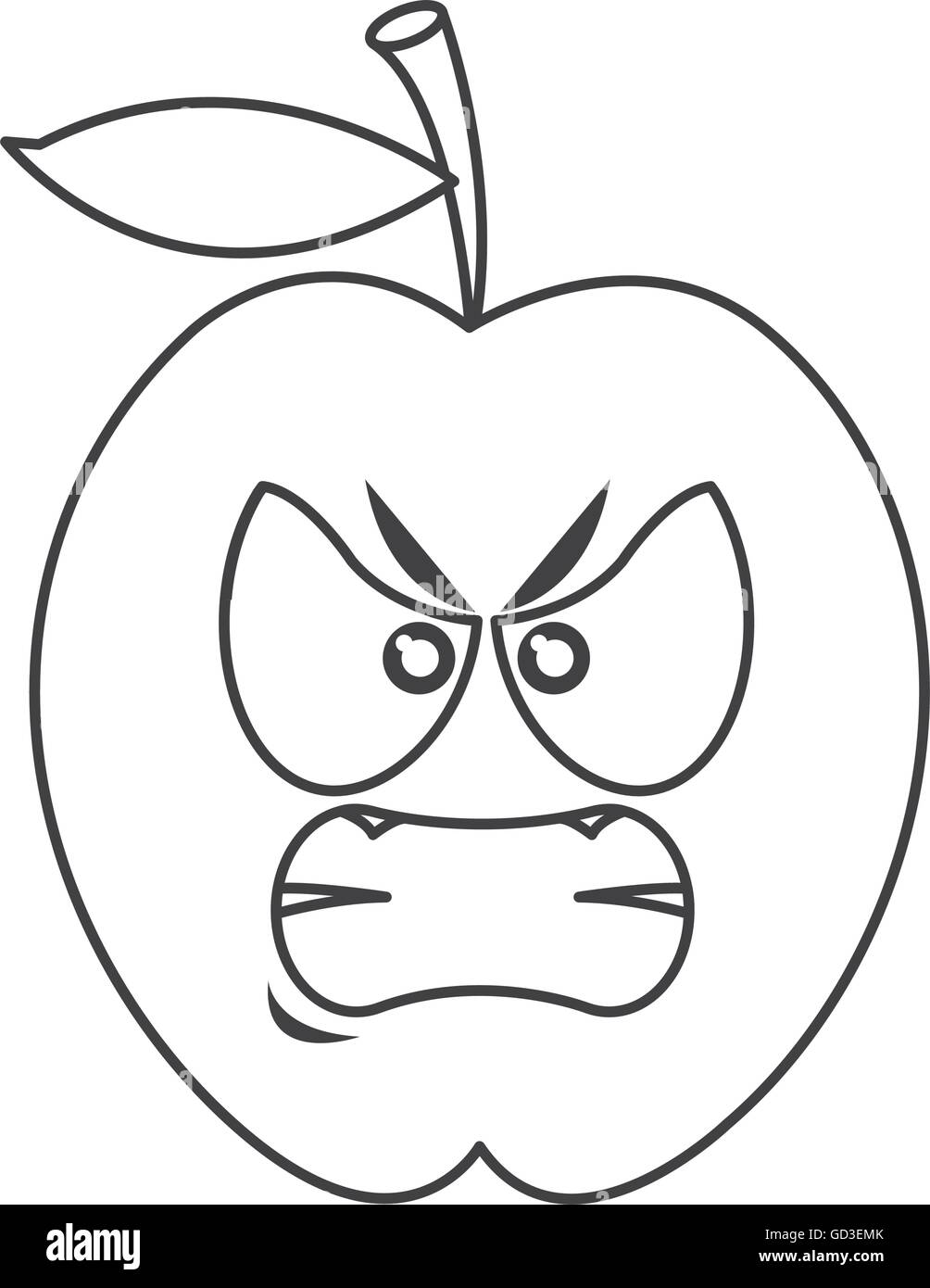 Angry apple design character hi-res stock photography and images - Alamy
