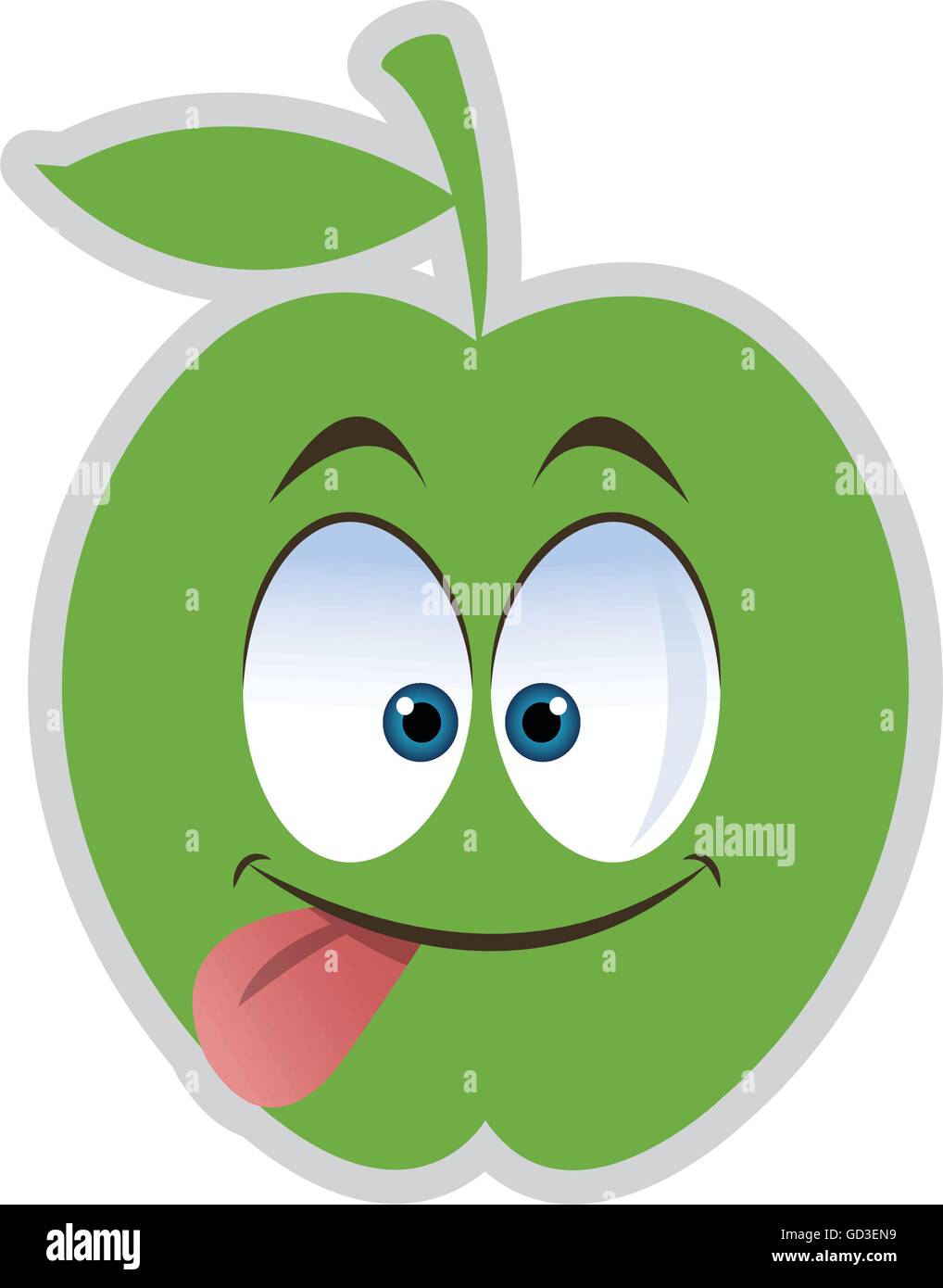 Silly tongue out apple cartoon hi-res stock photography and images - Alamy