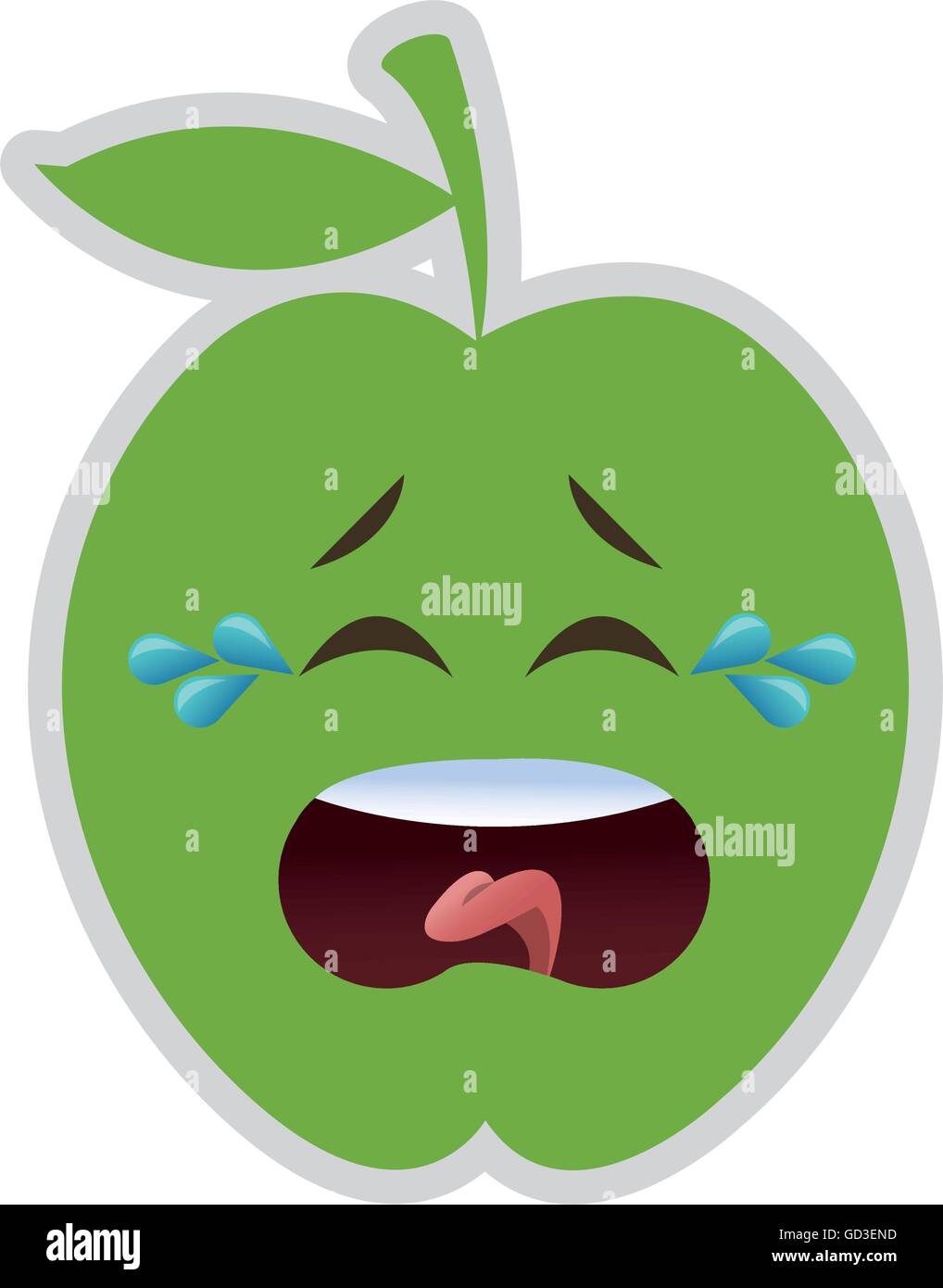 crying apple cartoon icon Stock Vector Image & Art - Alamy