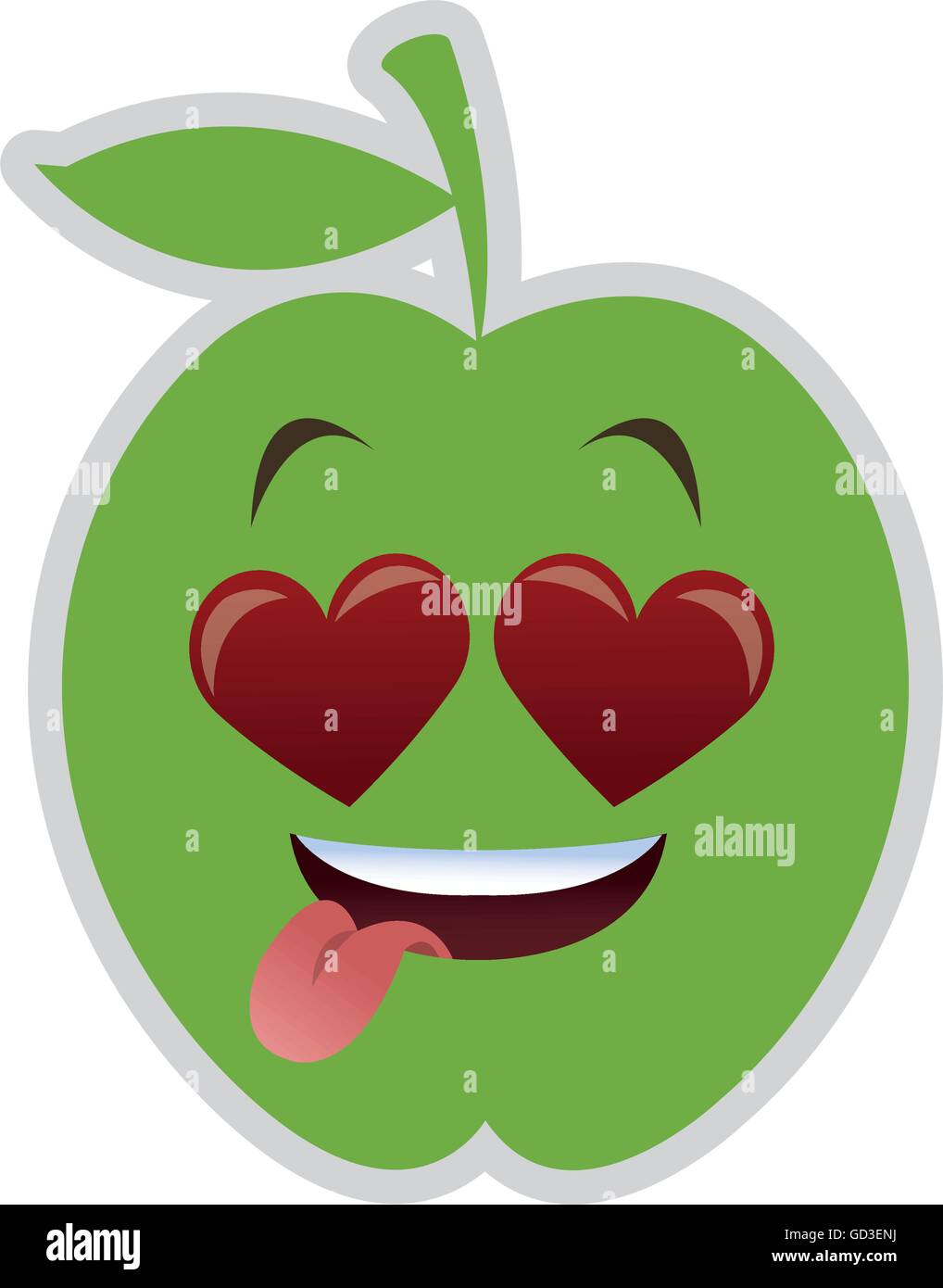 Heart eyes apple cartoon hi-res stock photography and images - Alamy
