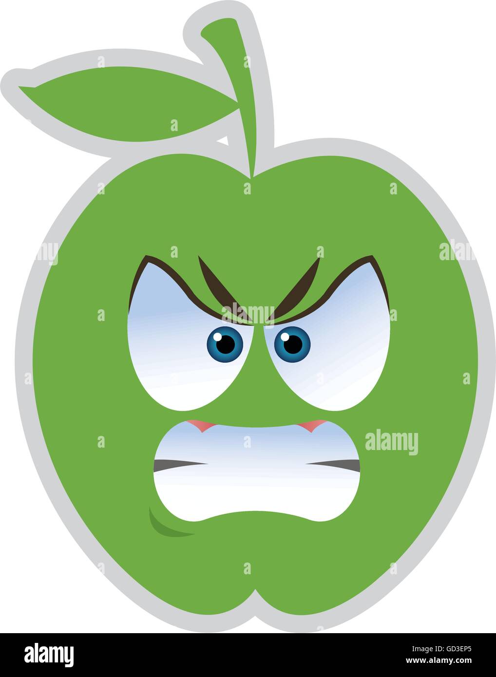 angry apple cartoon icon Stock Vector Image & Art - Alamy
