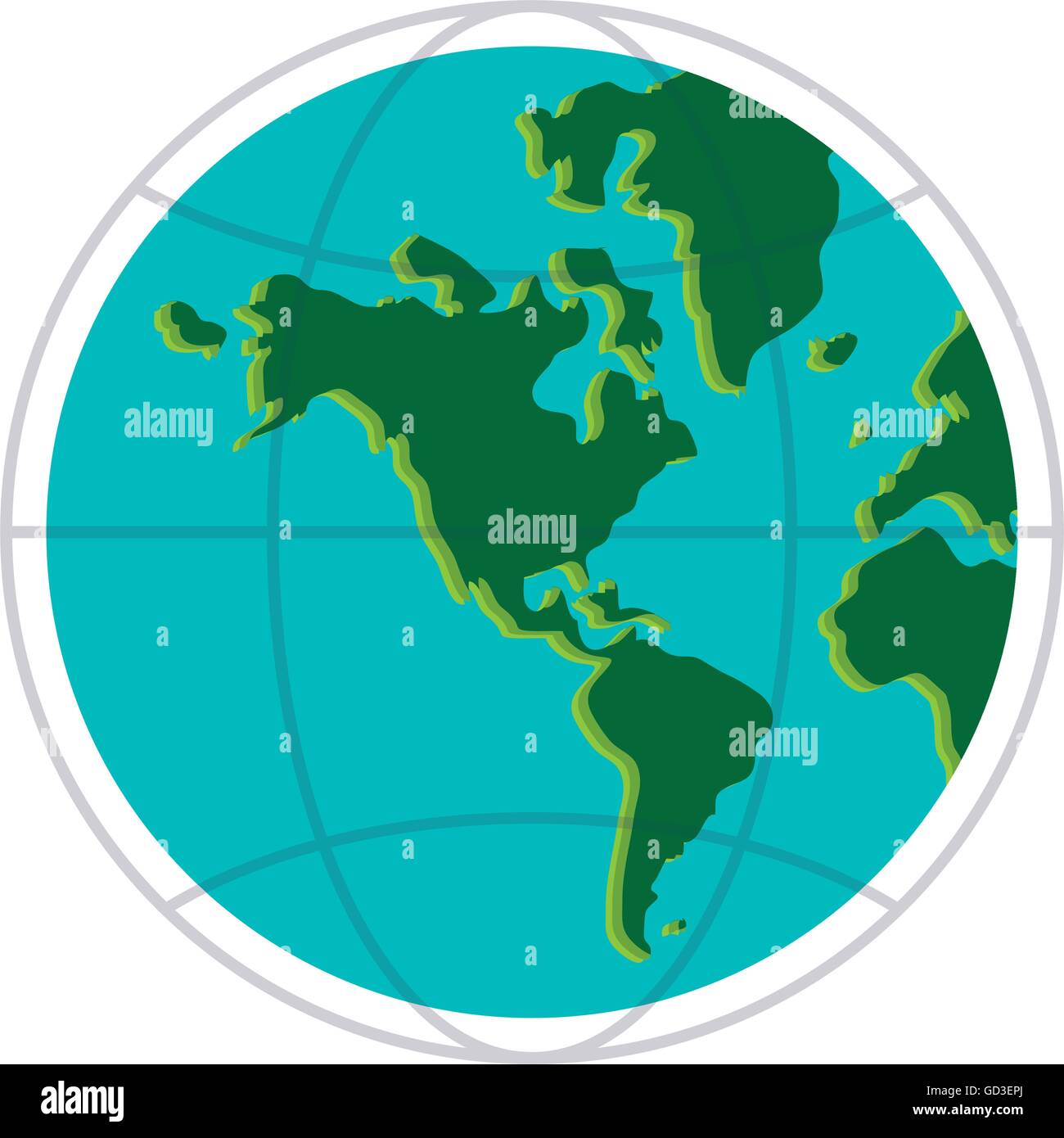 earth globe with latitudes and meridians icon Stock Vector Image & Art ...