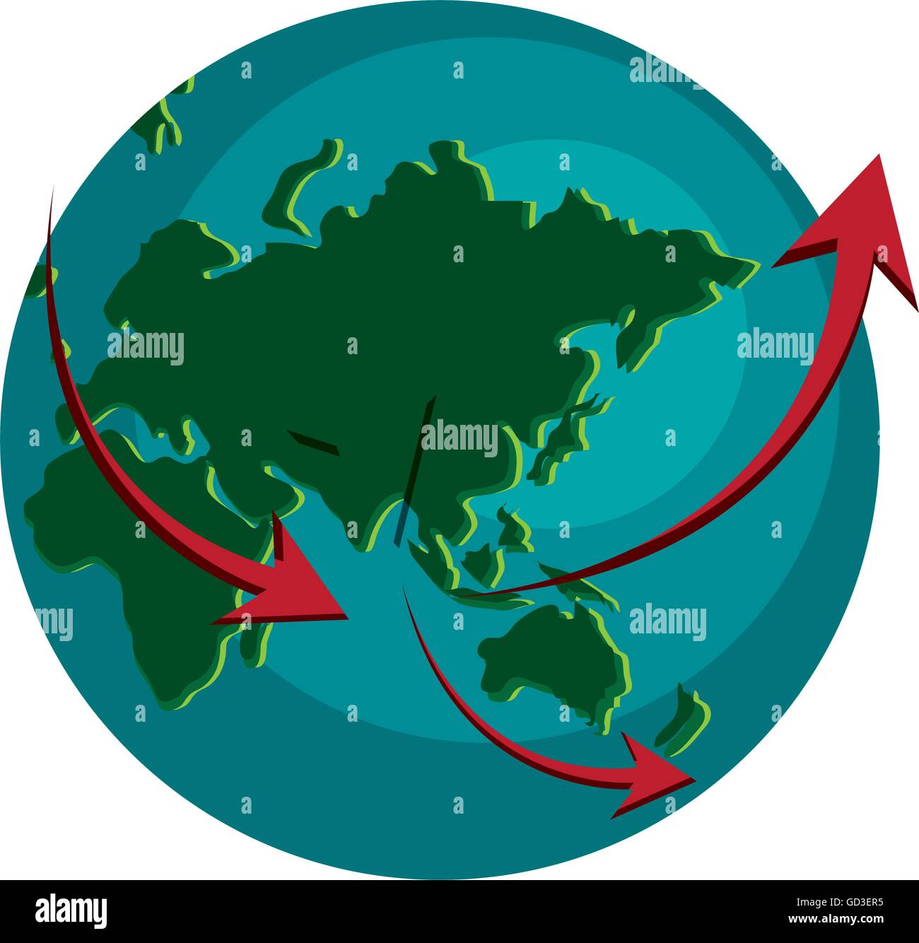 earth globe with arrows icon Stock Vector Image & Art - Alamy