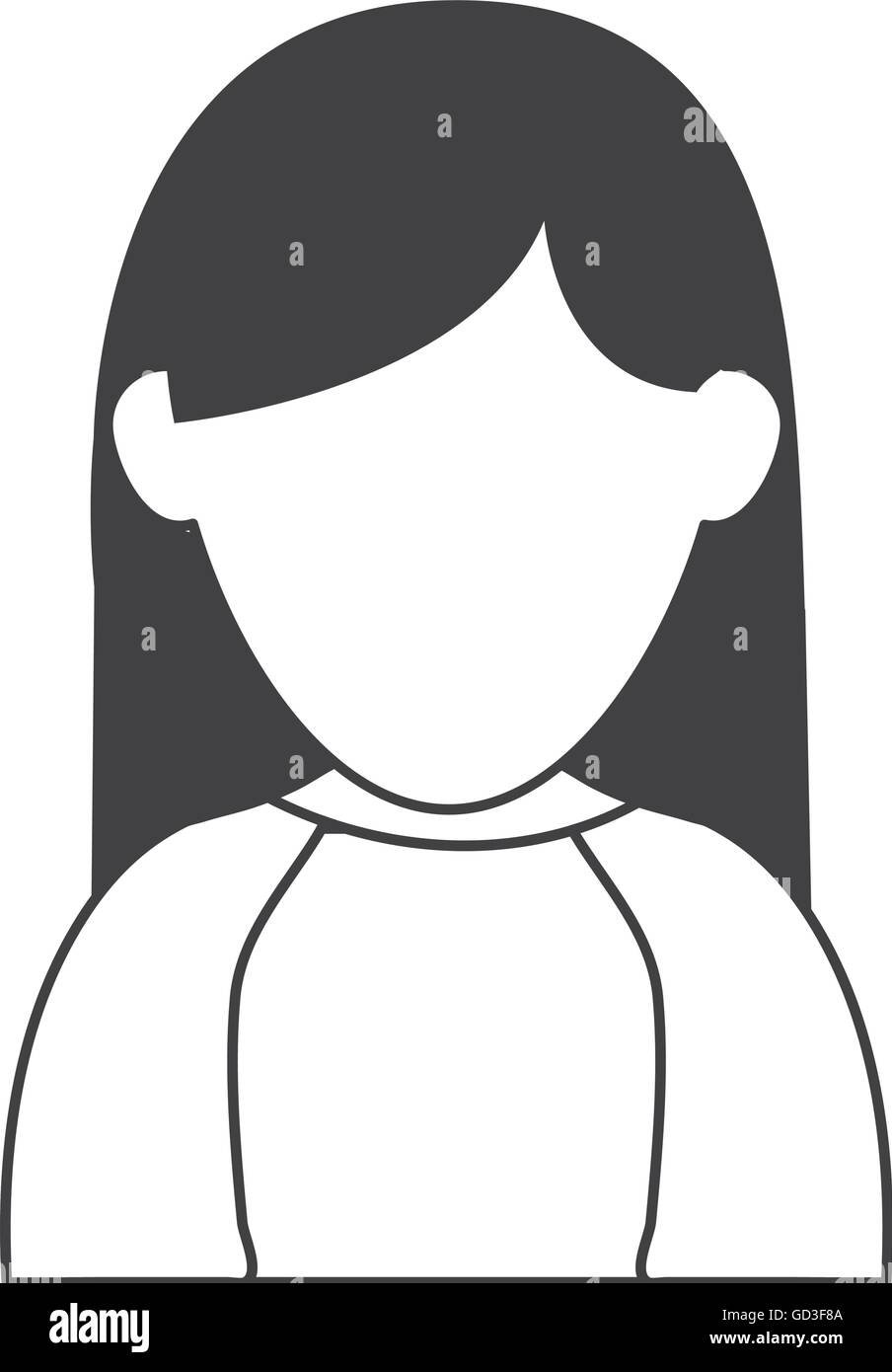 faceless woman with long hair portrait icon Stock Vector Image & Art ...
