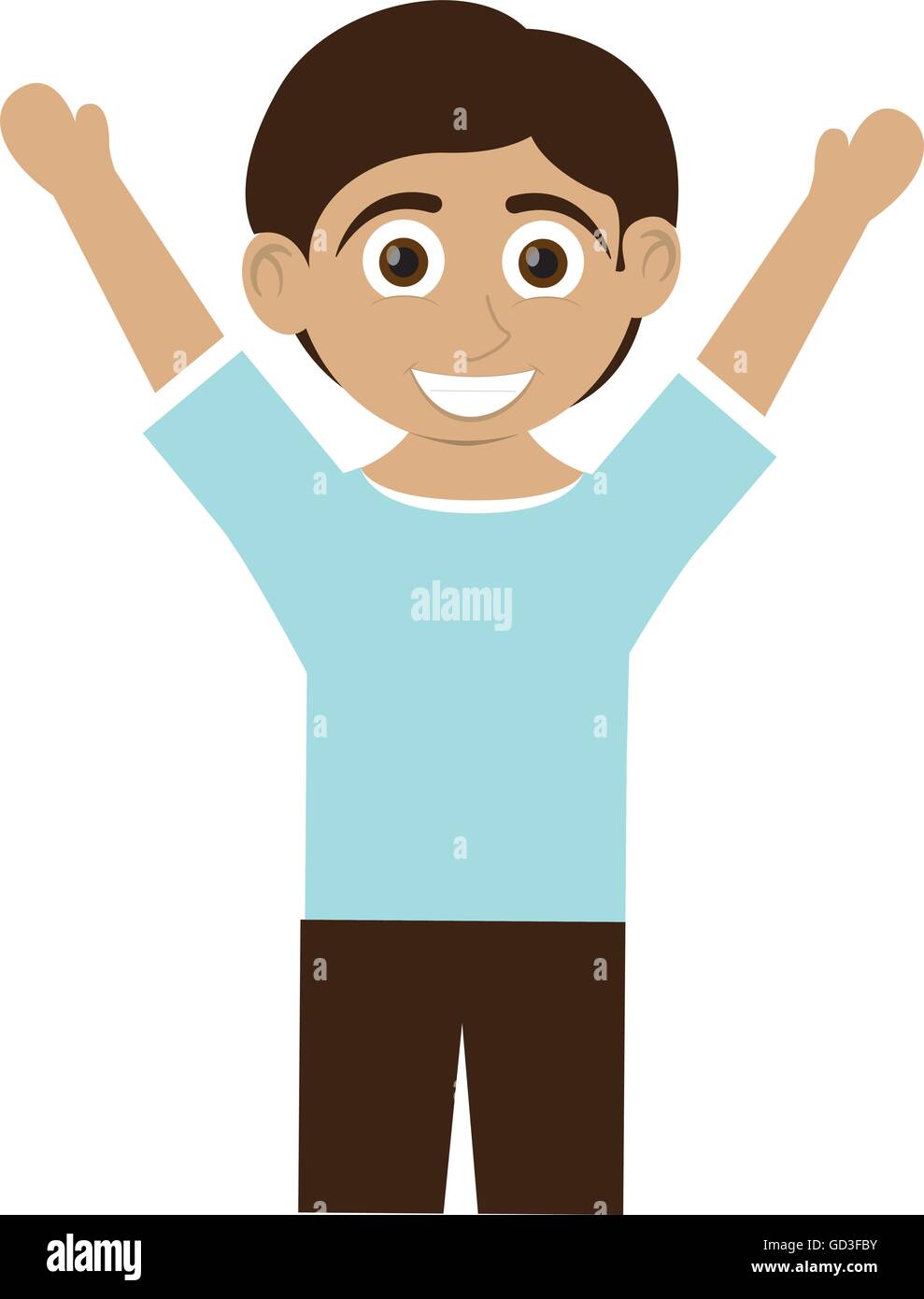 Cartoon happy boy open arms hi-res stock photography and images - Alamy