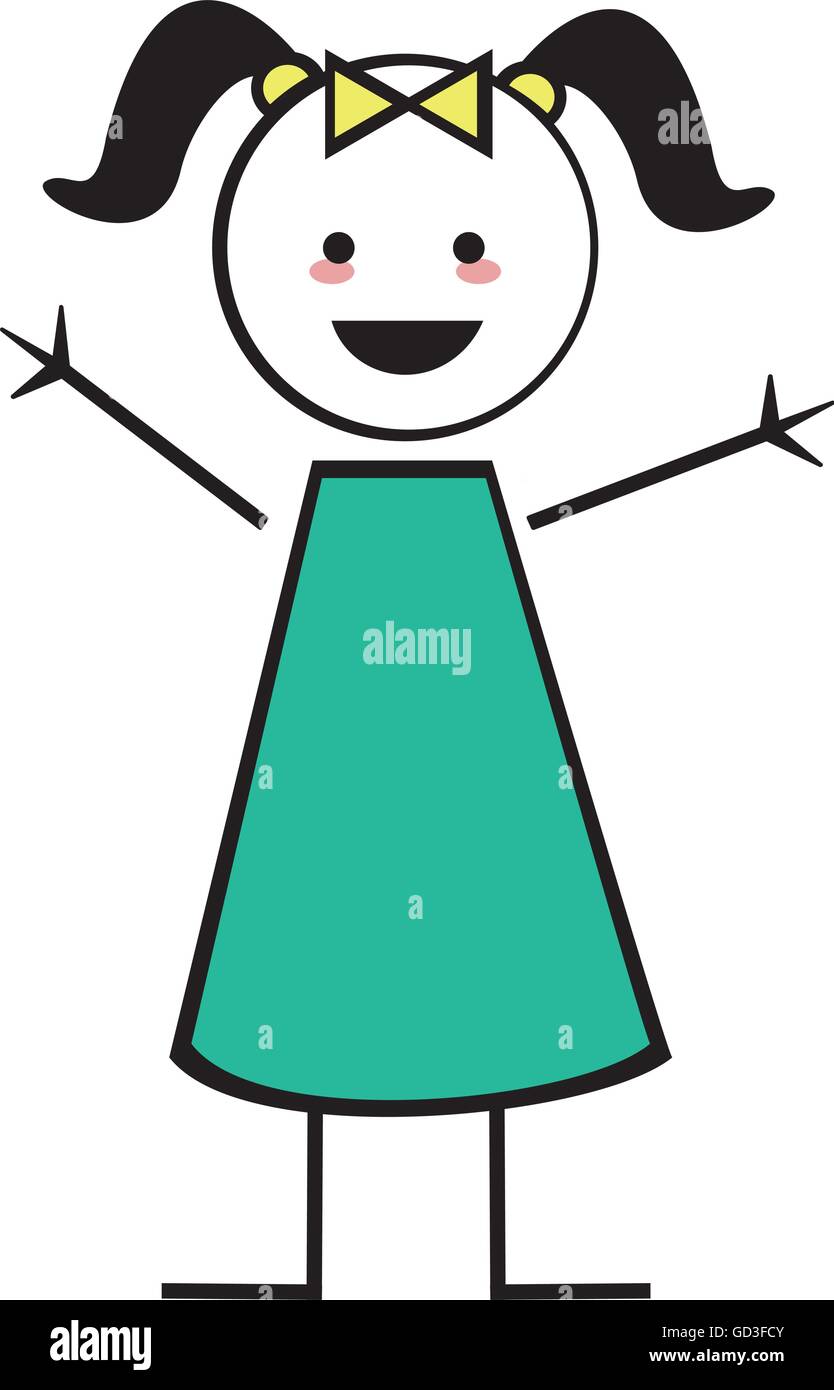 Stick Person Girl Clipart