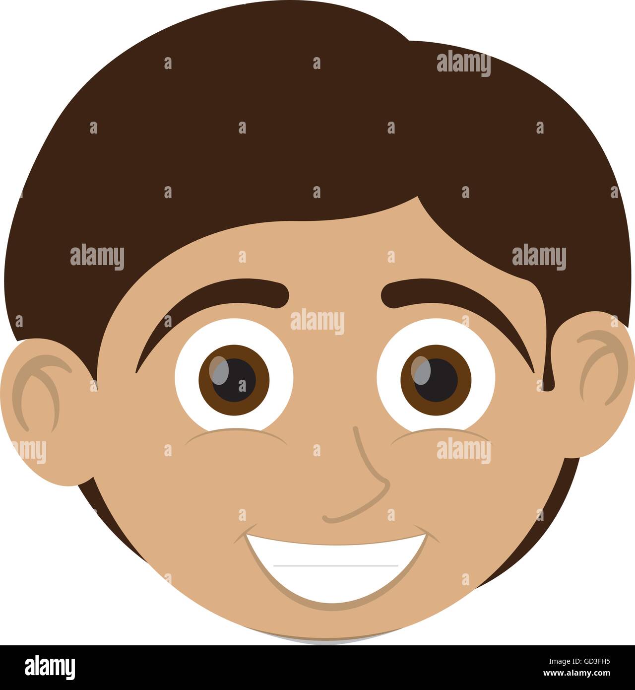happy boy with tan skin icon Stock Vector Image & Art - Alamy