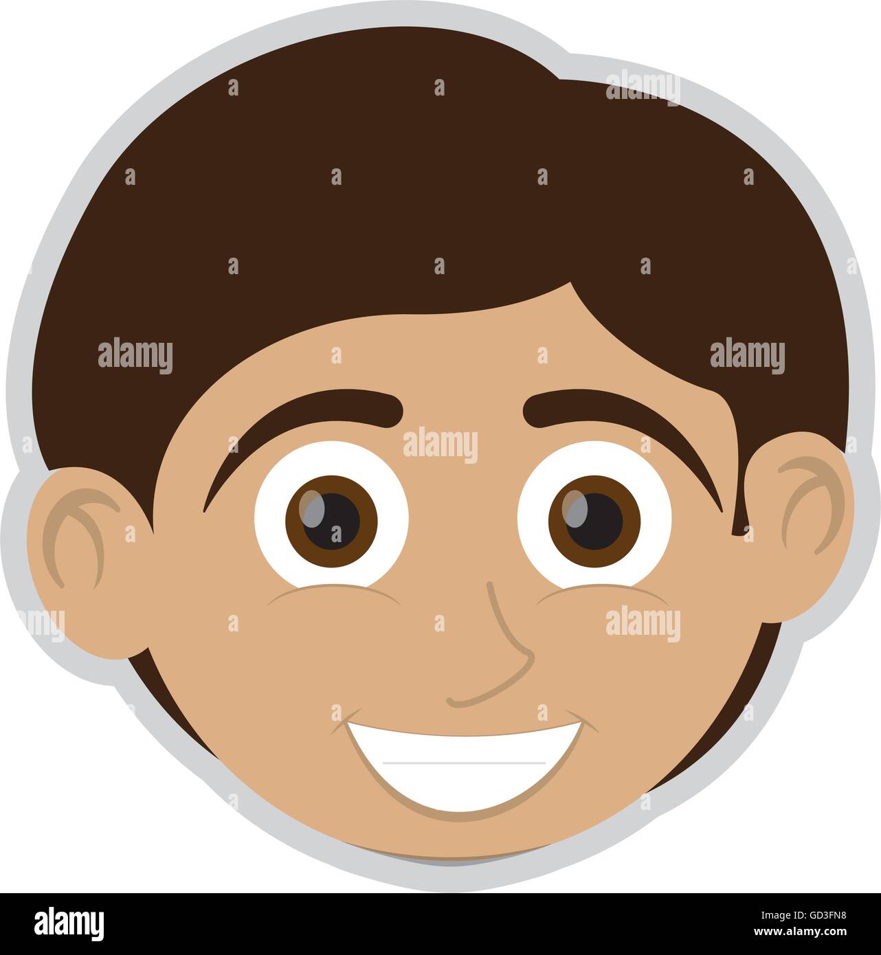 happy boy with tan skin icon Stock Vector Image & Art - Alamy