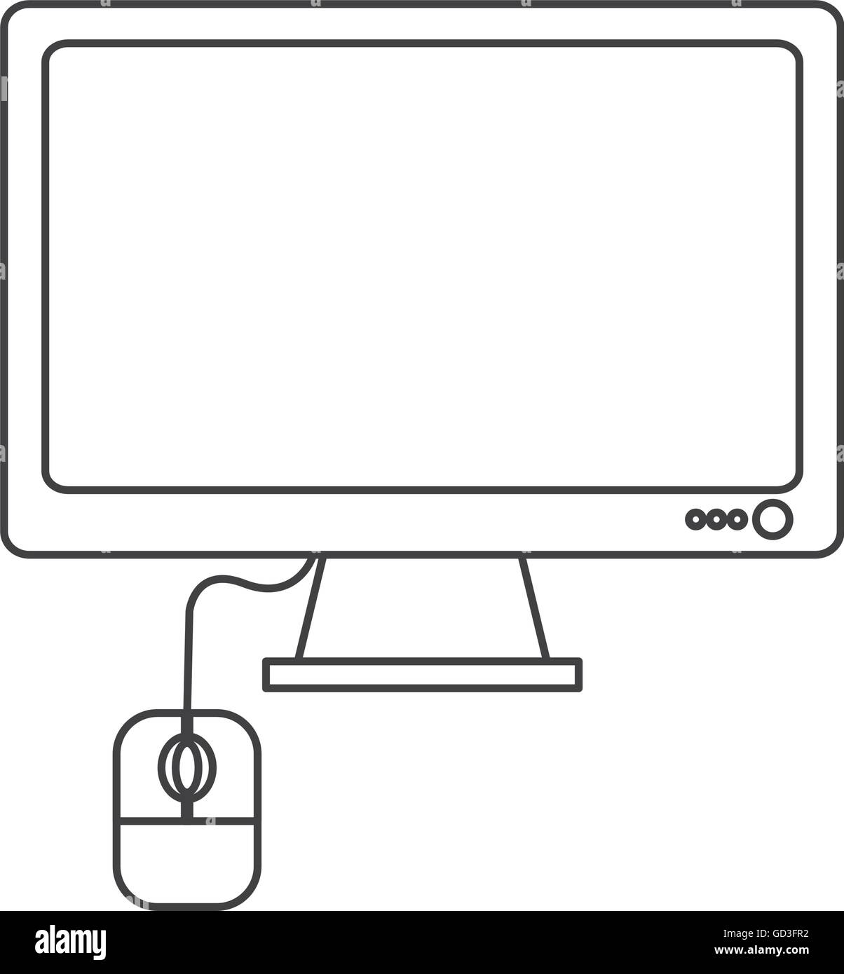 computer monitor and mouse icon Stock Vector Image & Art - Alamy