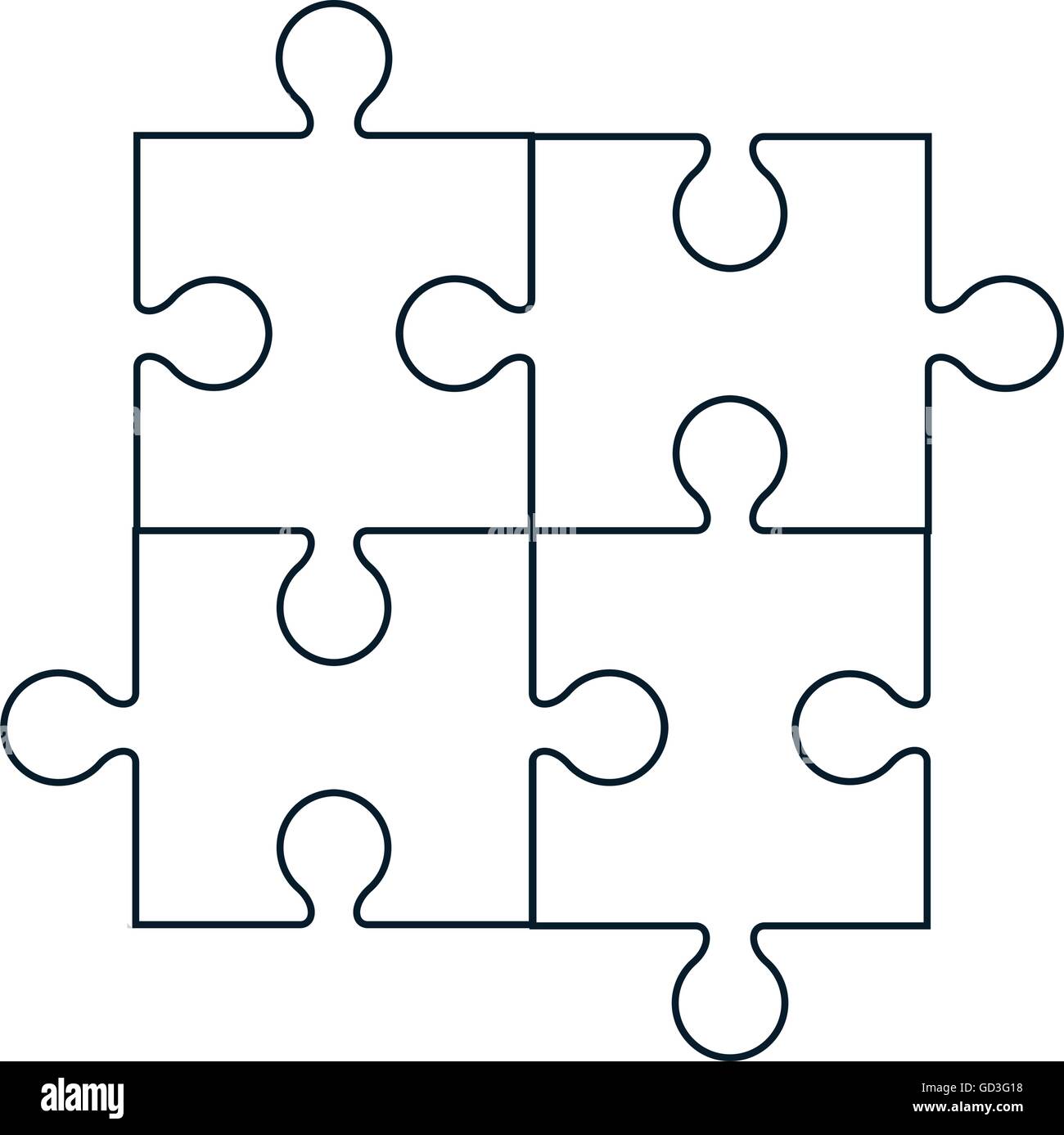 square in four puzzle pieces icon Stock Vector Image & Art - Alamy