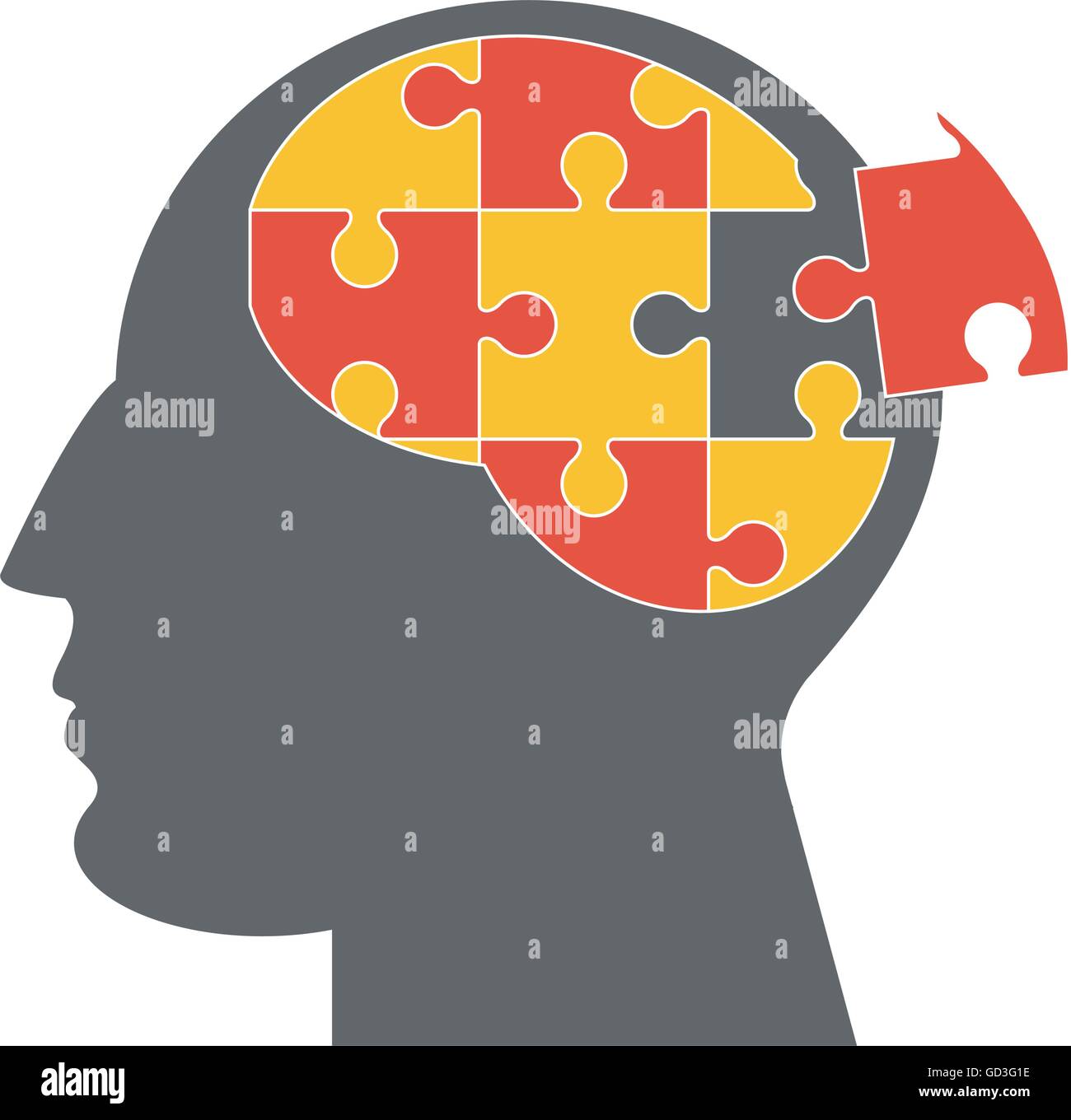 Brain puzzle cut Stock Vector Images - Alamy