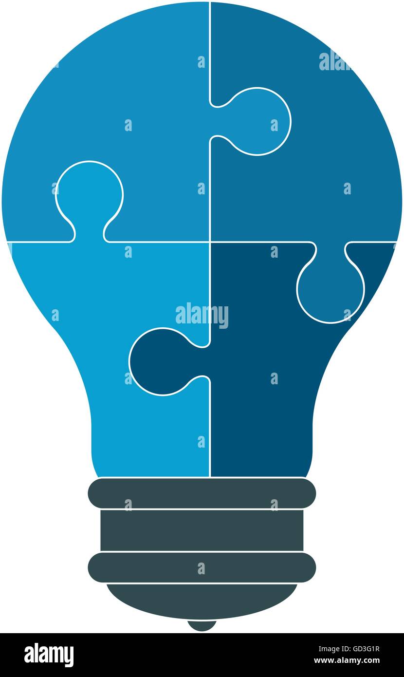 Lightbulb in puzzle pieces hi-res stock photography and images - Alamy
