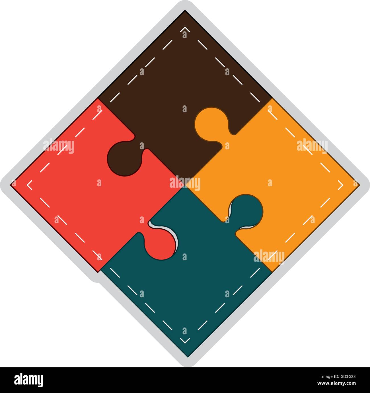 square in four puzzle pieces icon Stock Vector Image & Art - Alamy